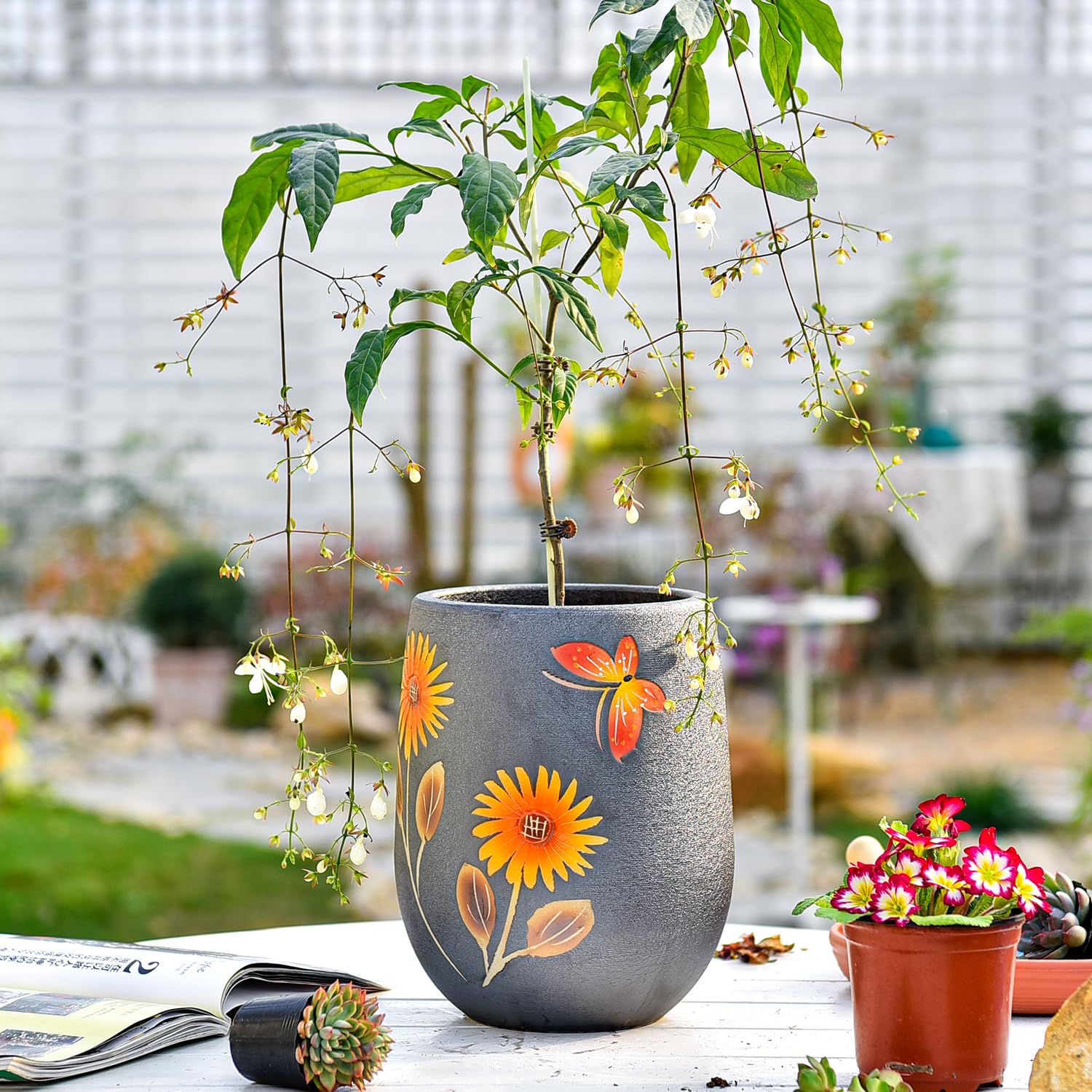 Snapklik.com : Sungmor 10.6 Inch Ceramic Succulent Plant Pot