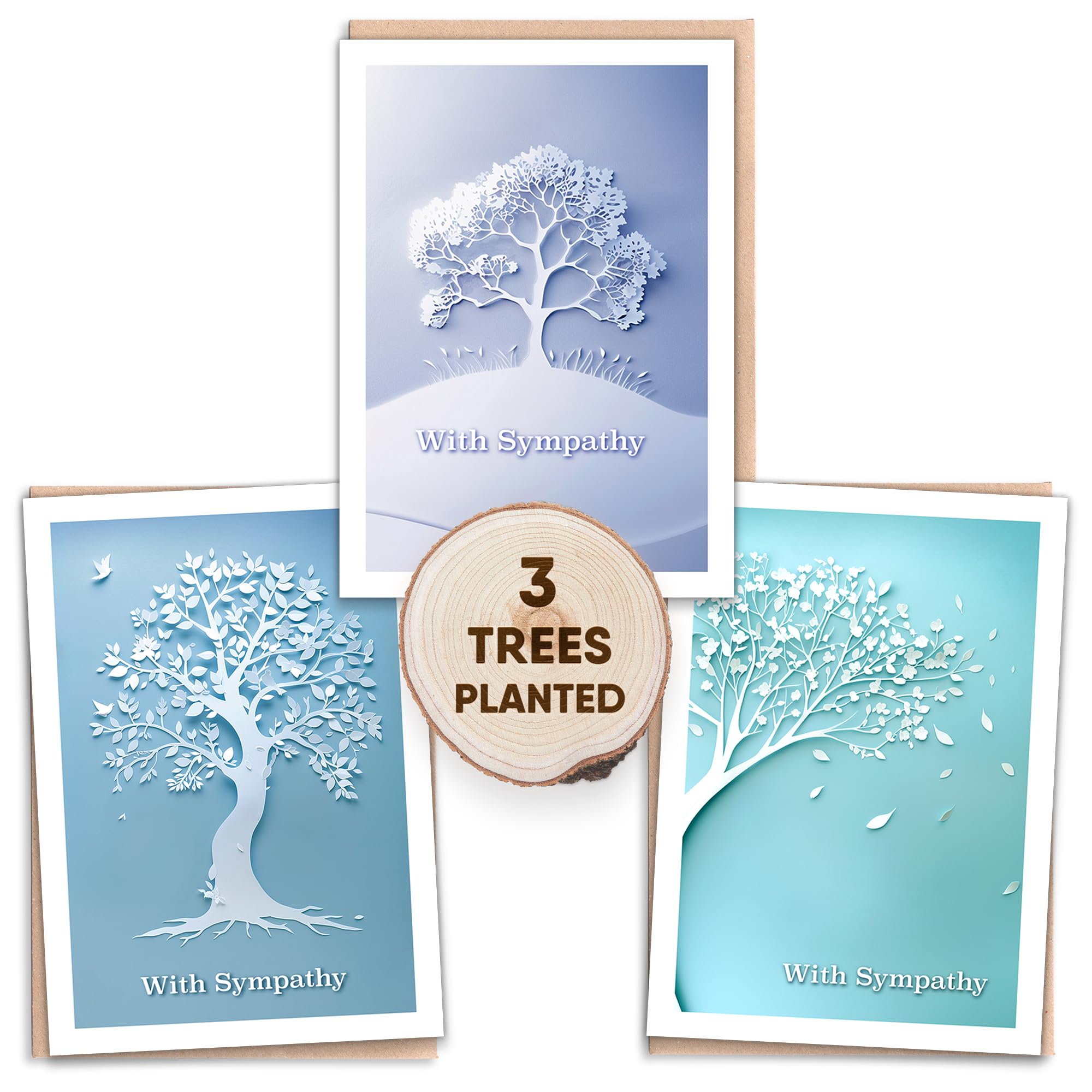 Sympathy Cards Multipack – Recycled Condolence Cards uk with Tree ...