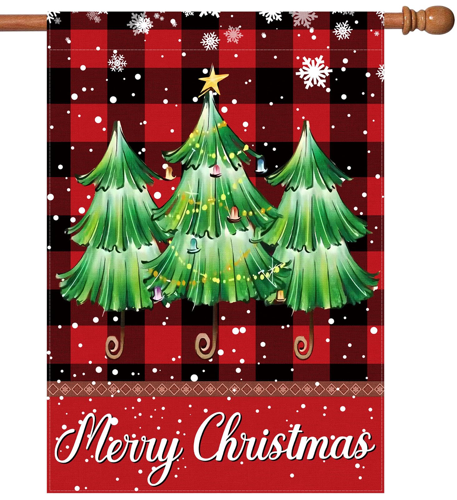 Amazon.com : Christmas Flags 28 x 40 Double Sided for Outside, Rustic ...