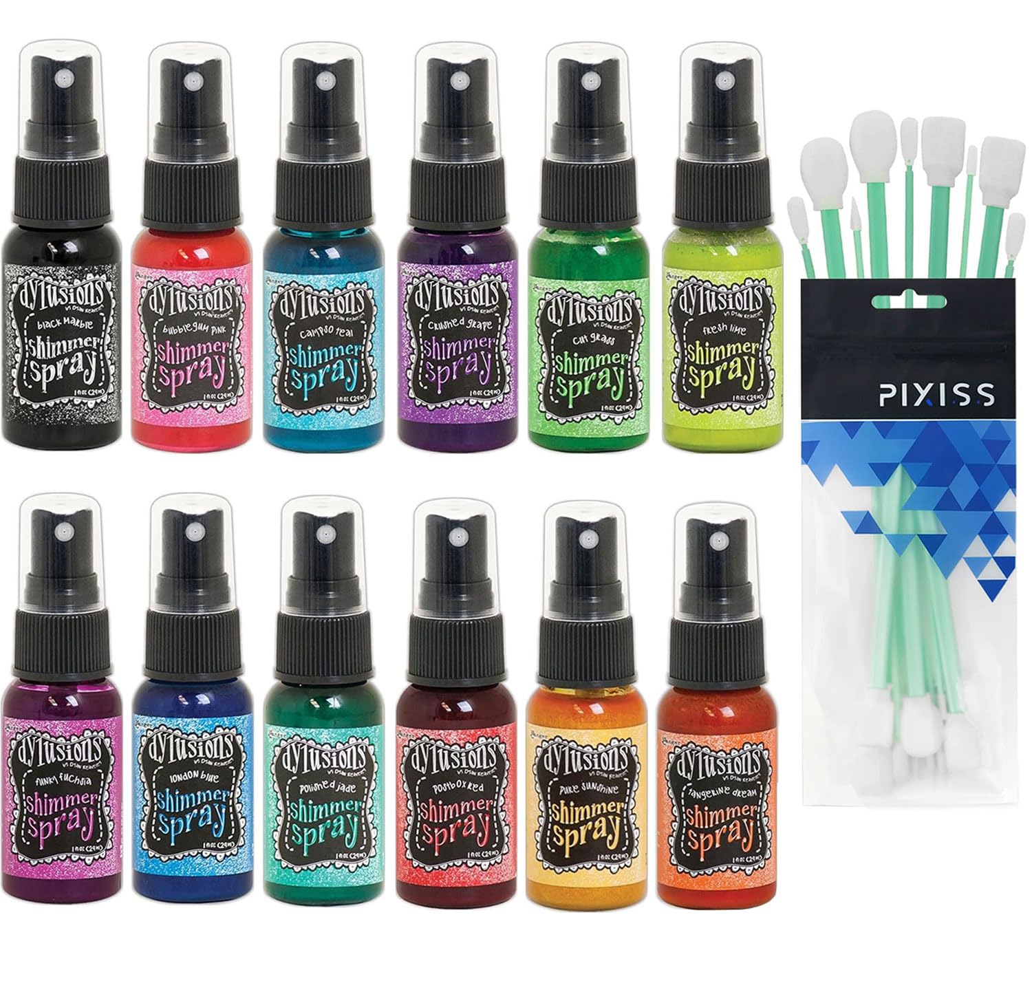 Amazon.com: 12 Color Shimmer Spray Bundle with Pixiss Blending Tools ...