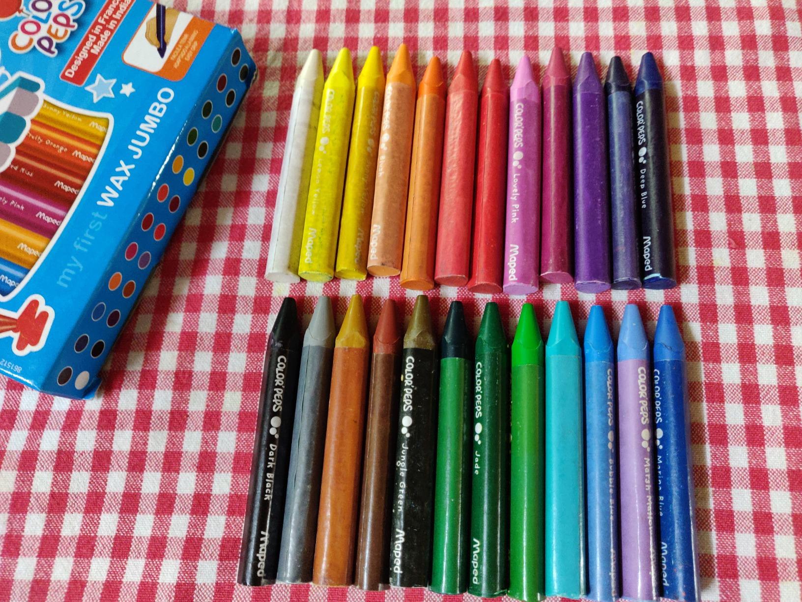 Maped Color'Peps Wax Jumbo Crayons Set-Pack of 24 Shades|Multicolor ...