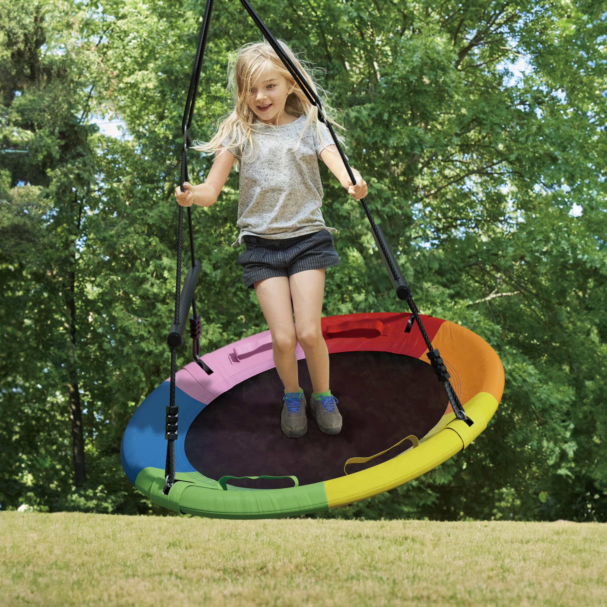Tree Swing Mat For Kids ZBZBML Black Hanging Tree Swing With Detachable ...