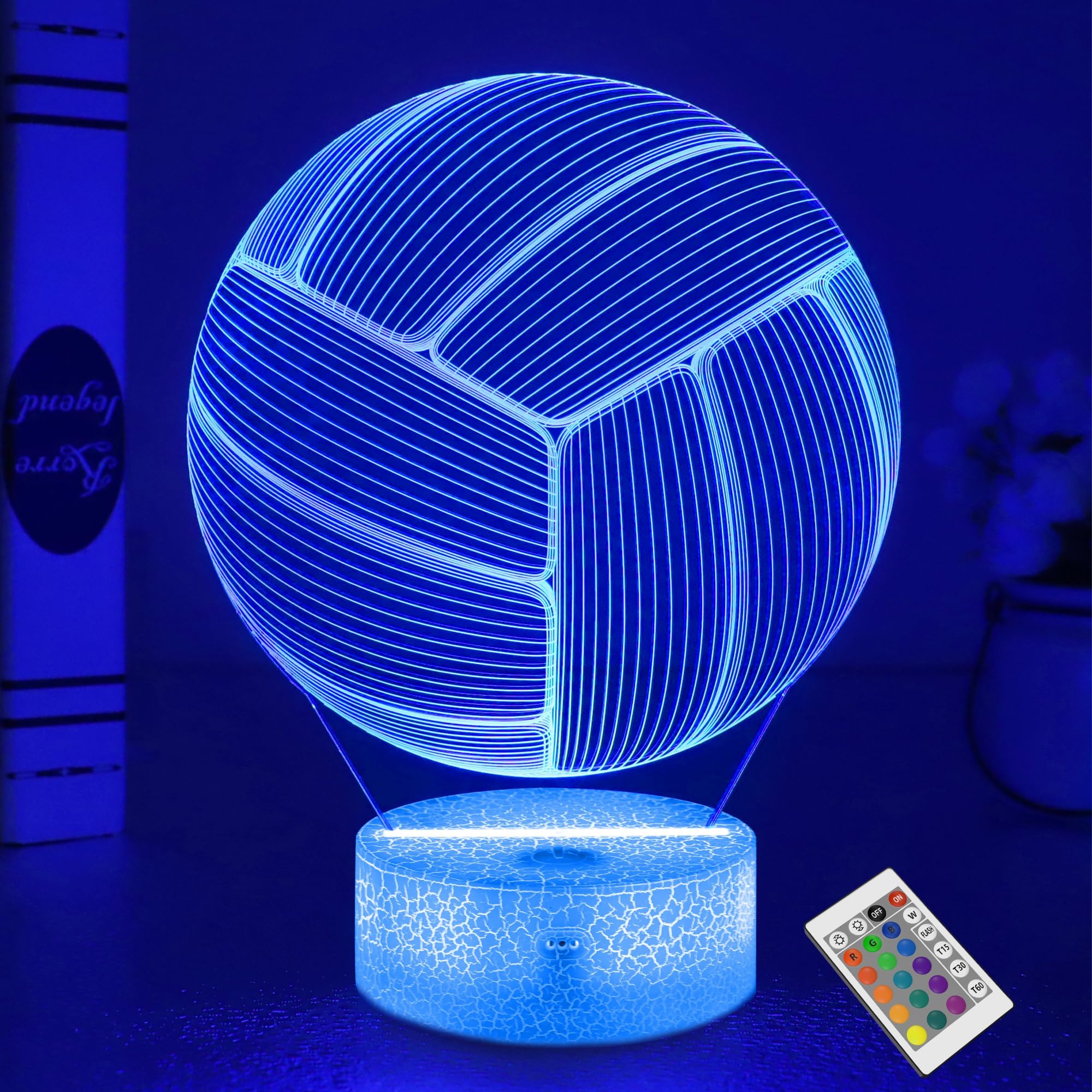 Amazon.com: FULLOSUN Volleyball Gift, Kids Volleyball Night Light, 3D ...