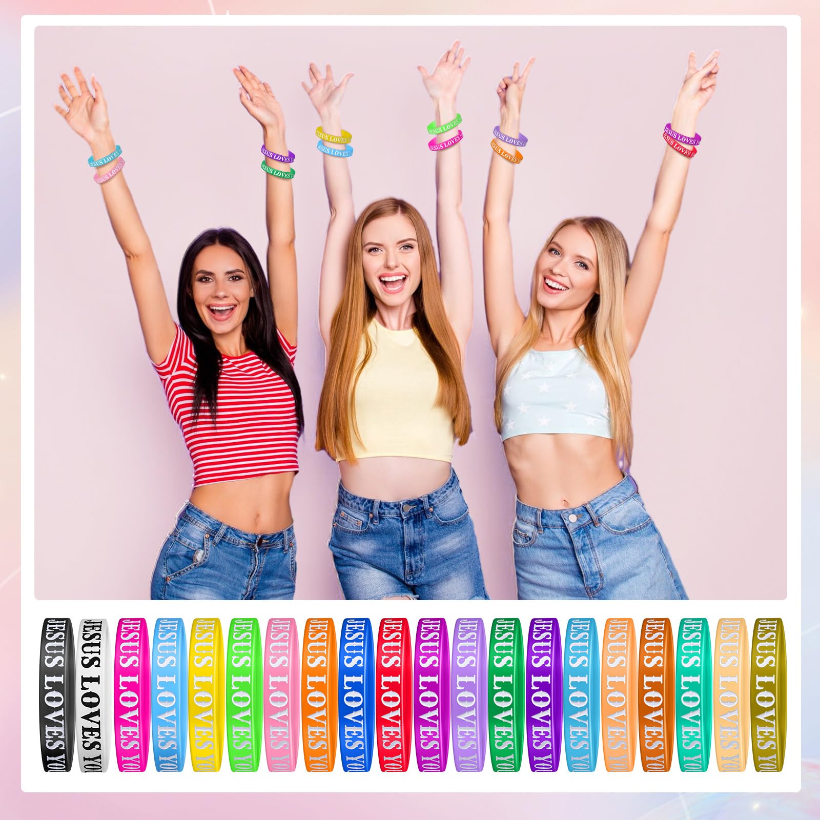 Snapklik.com : Jerify 200 Pcs Jesus Loves You Silicone Bracelet ...