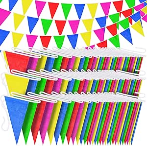 Amazon.com: 3-Pack 450 Pcs 787Ft Durable Nylon Pennant Banner Flags ...
