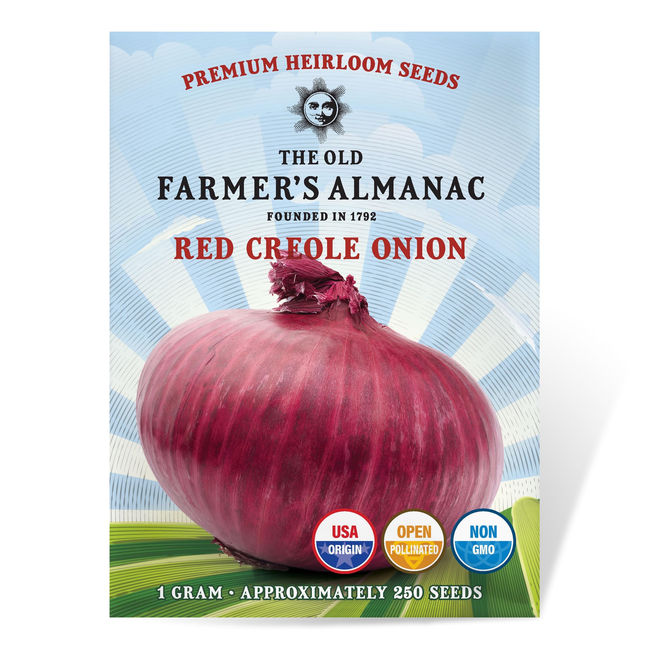 Amazon.com : The Old Farmer's Almanac Red Creole Onion Seeds - Heirloom ...