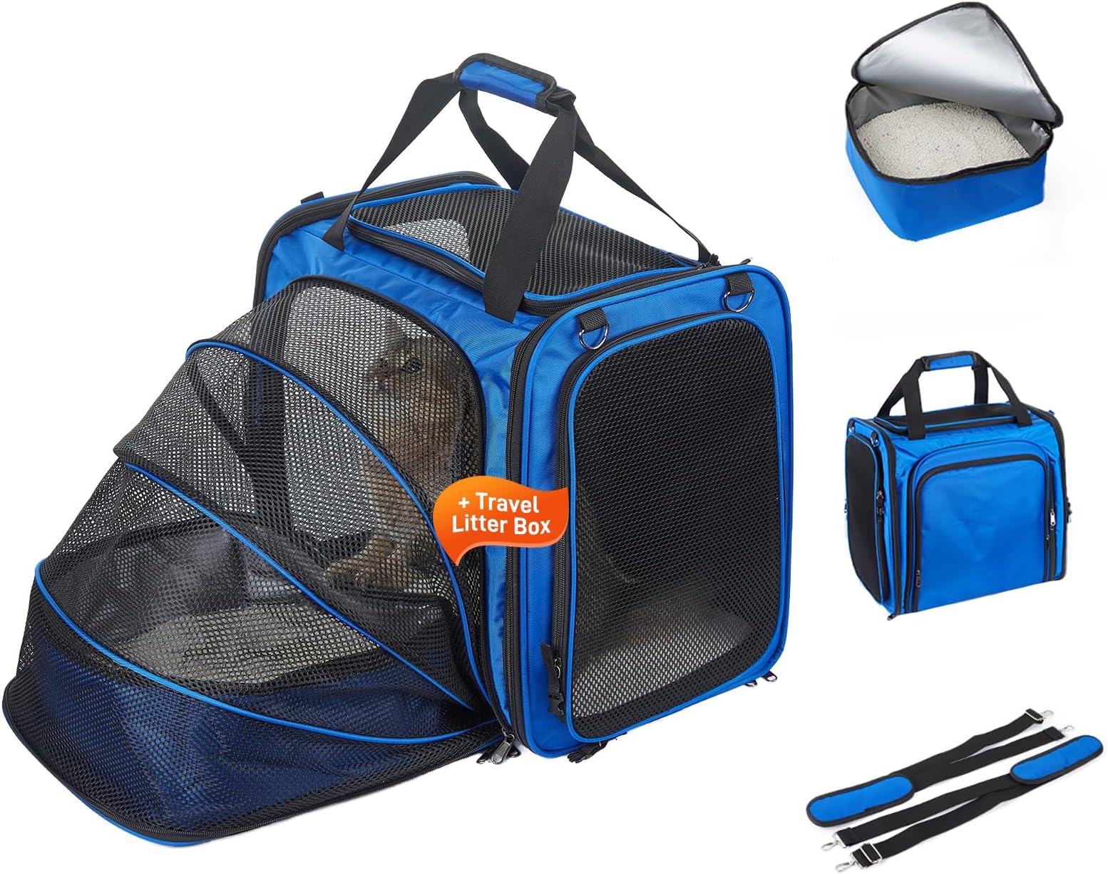 Amazon.com : A.FATI Pet Crate for Car Traveling with Collapsible Litter ...