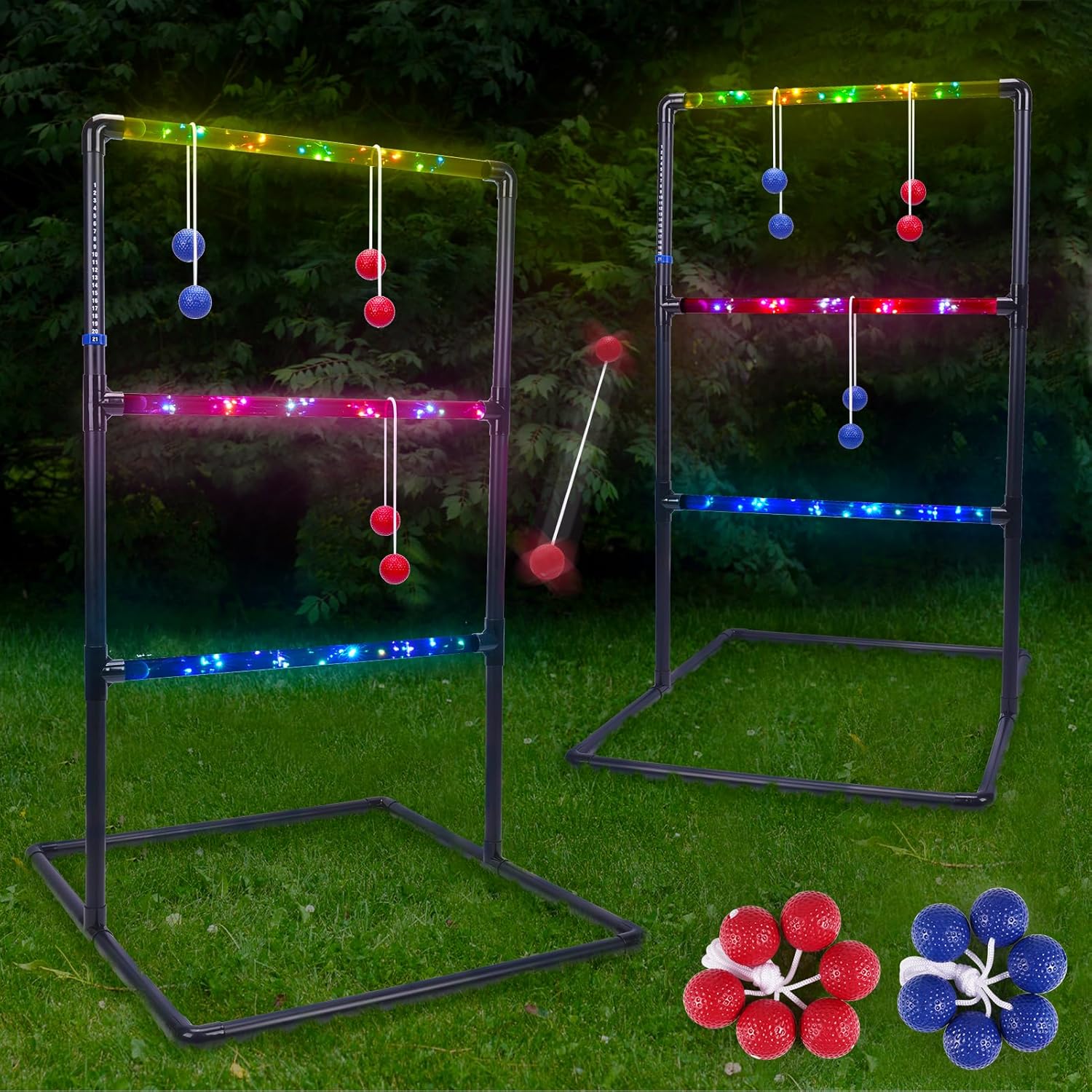 Topunny LED Ladder Ball Toss Game Set Indoor Outdoor Game for Family ...