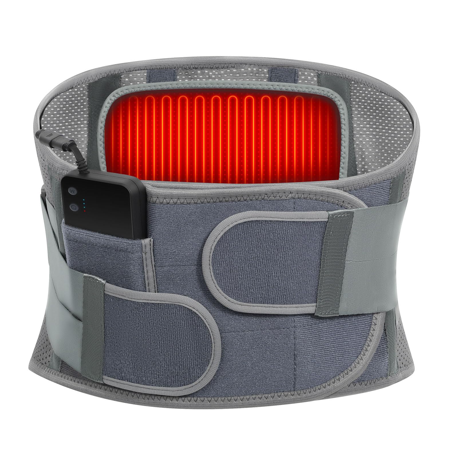 Heated Back Brace Rechargeable for Lower Back Pain, Immediate Relief ...