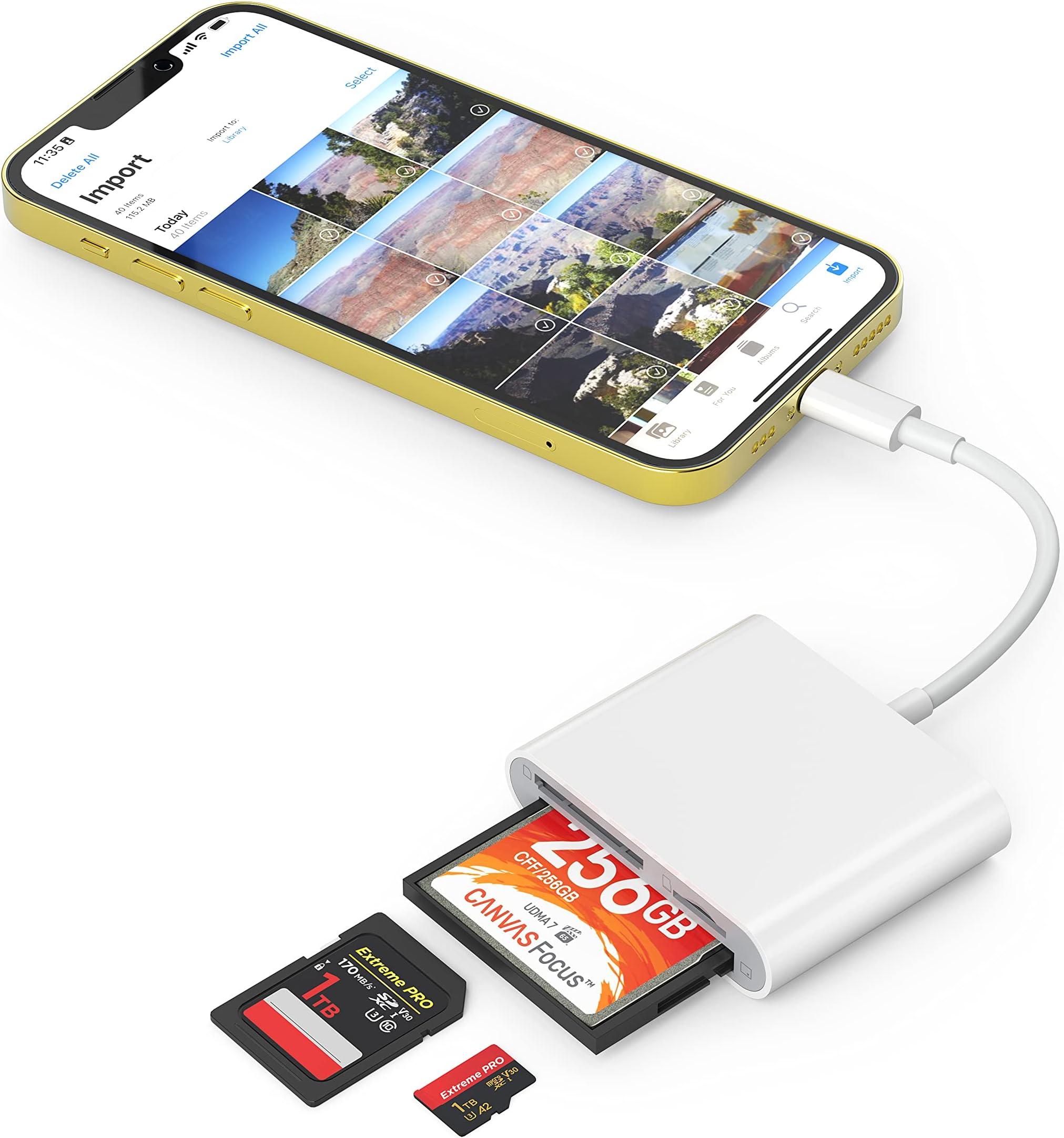 Amazon.com: SD Card Reader for iPhone, AkHolz 2 in 1 iPhone iPad Camera ...