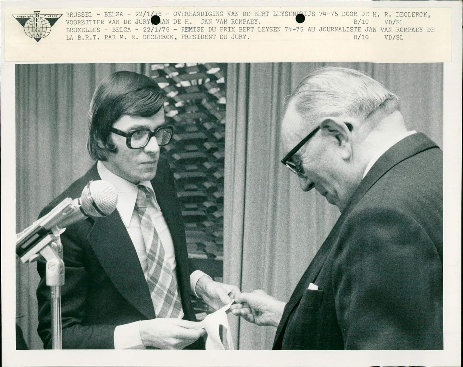Mr. Declerck and Mr. Jan van Rompaey - Vintage Press Photo : Amazon.co ...