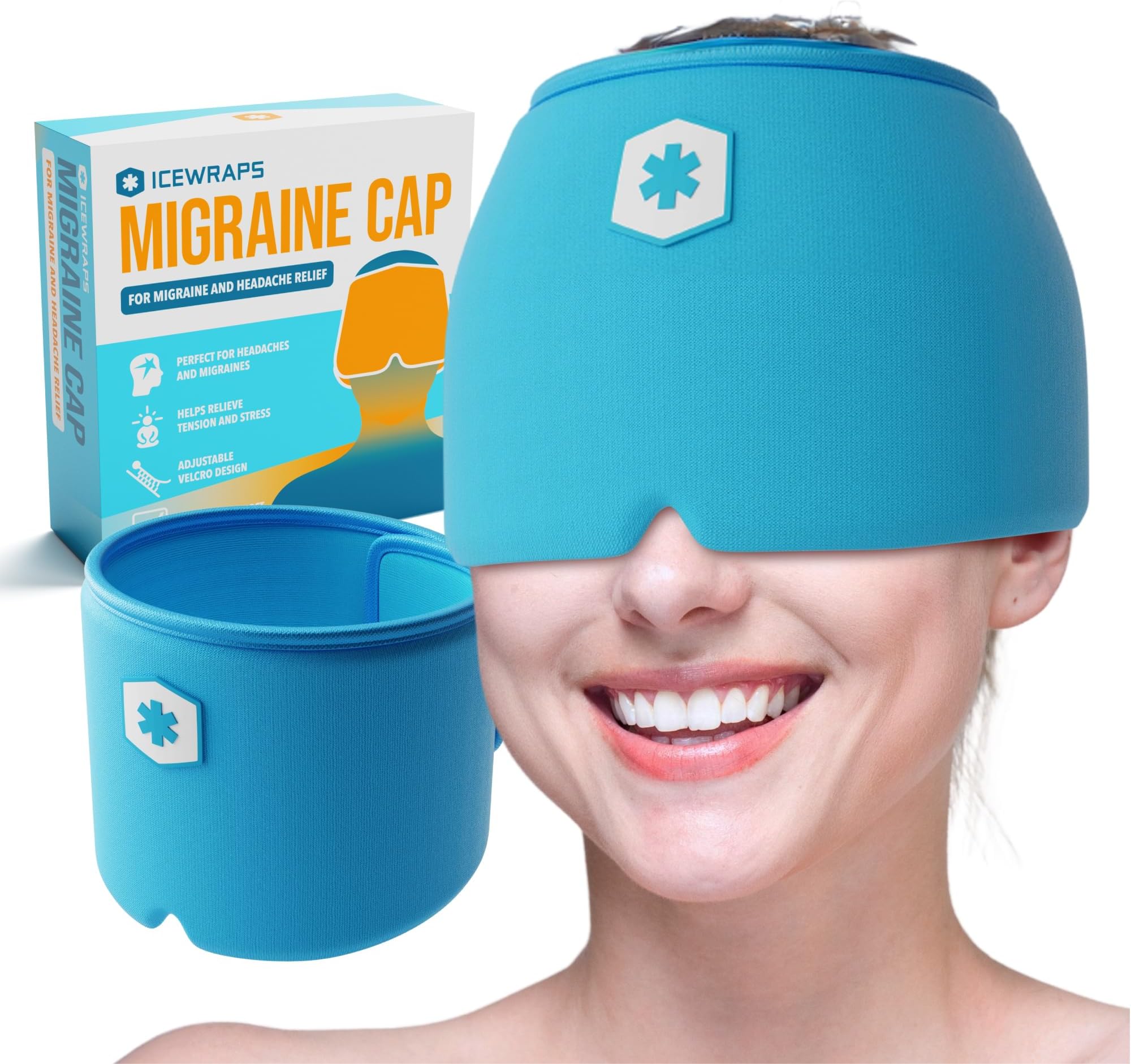 Amazon.com: ICEWRAPS Migraine Cap | Form-Fitting Migraine Relief Cap ...