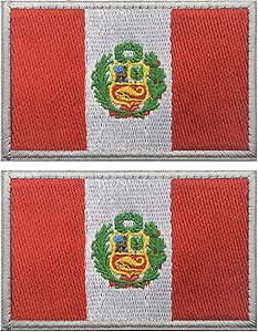 Amazon.com: EmWoot 2PCS Peru Flag Patch Embroidered Morale Patch Military Tactical Patches Hook ...