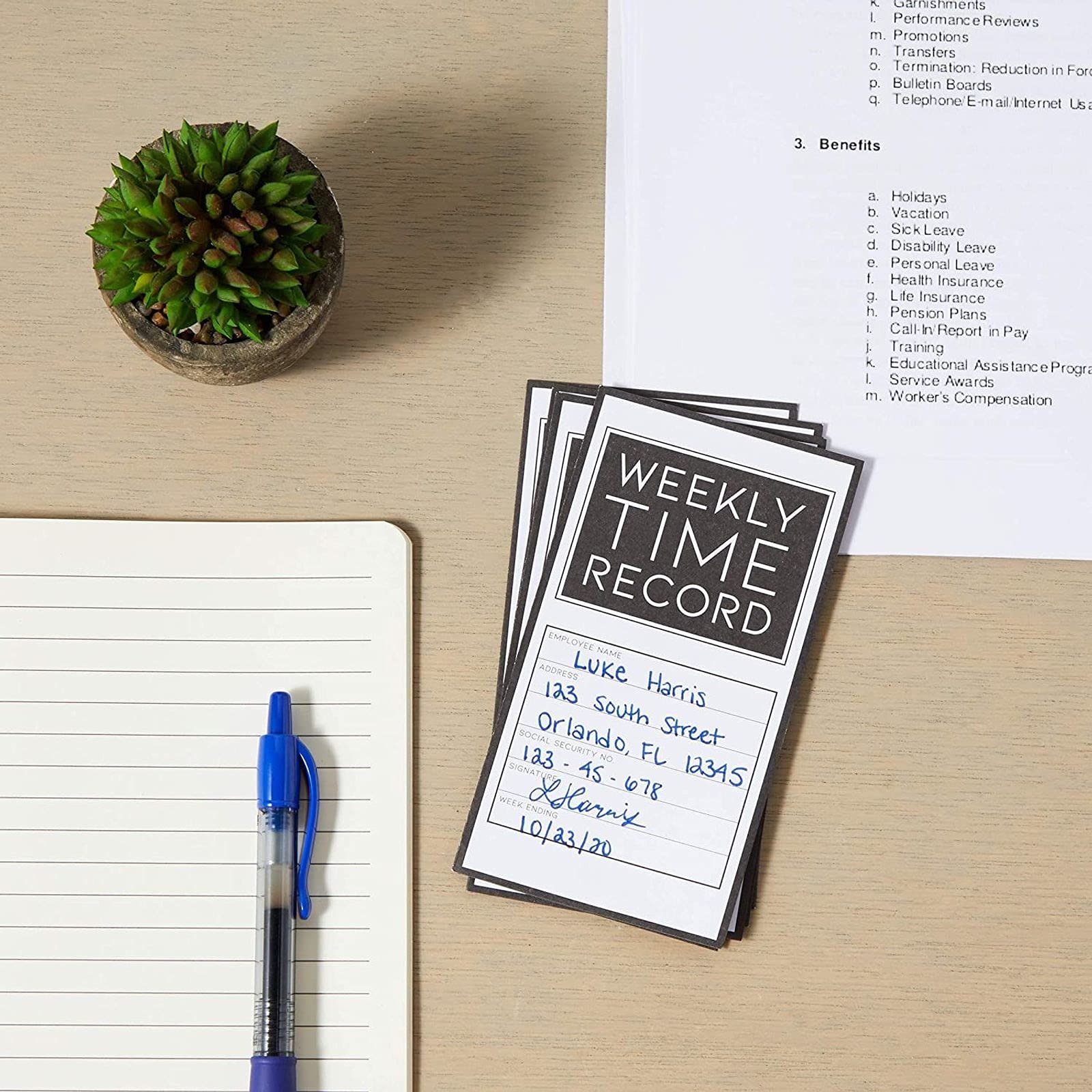 Snapklik.com : Stockroom Plus Weekly Trifold Employee Time Cards For ...