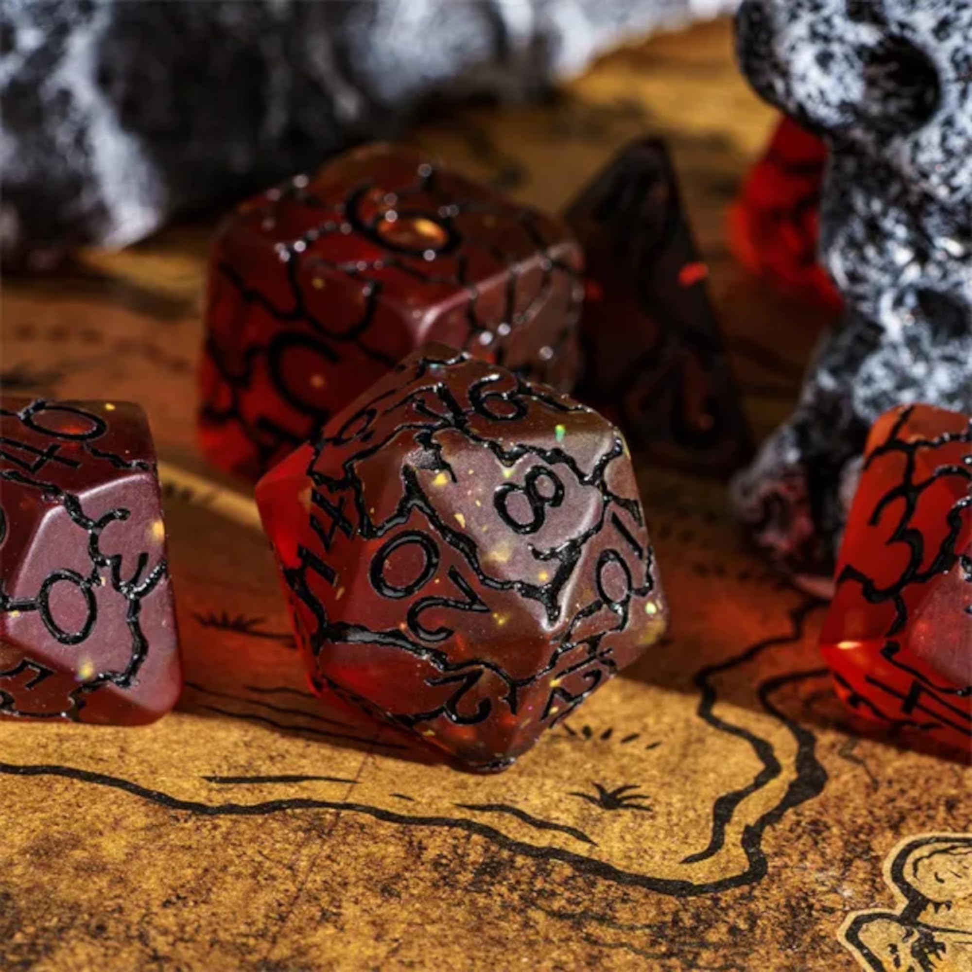 Magma Core Dice Set – Lava Dice Set – Dungeons and Dragons Dice ...