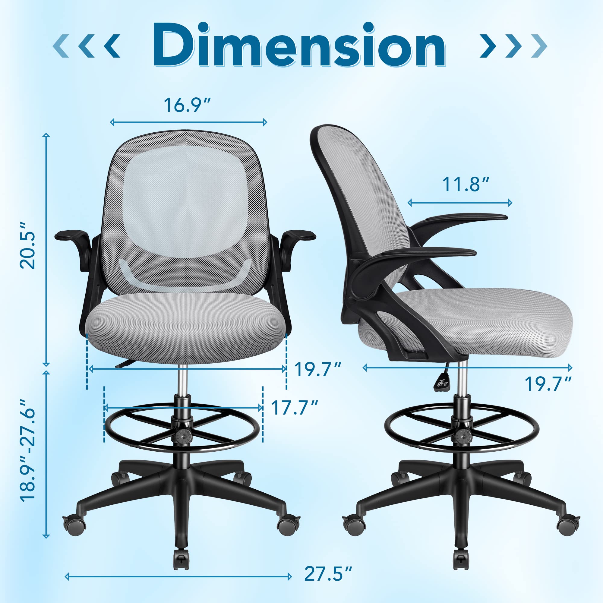 Snapklik.com : Devoko Drafting Chair Tall Office Chair