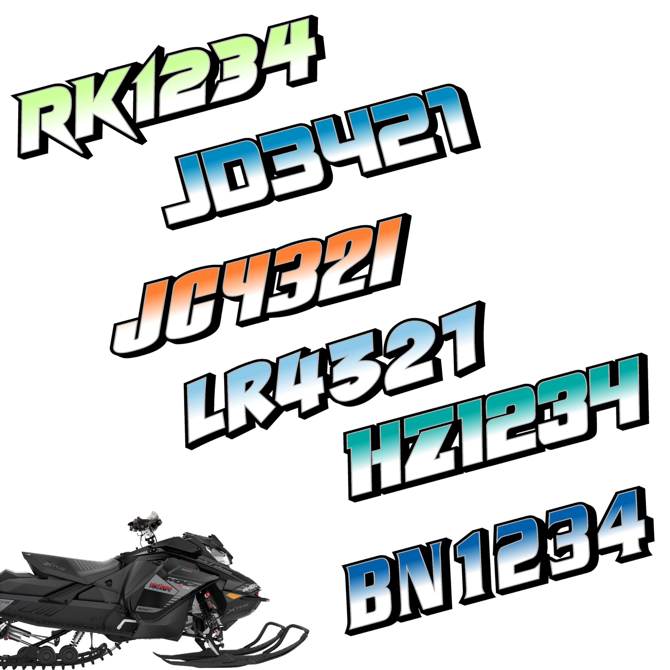 Amazon.com - Snowmobile Registration Numbers GR / 2 Pack/Custom State ...