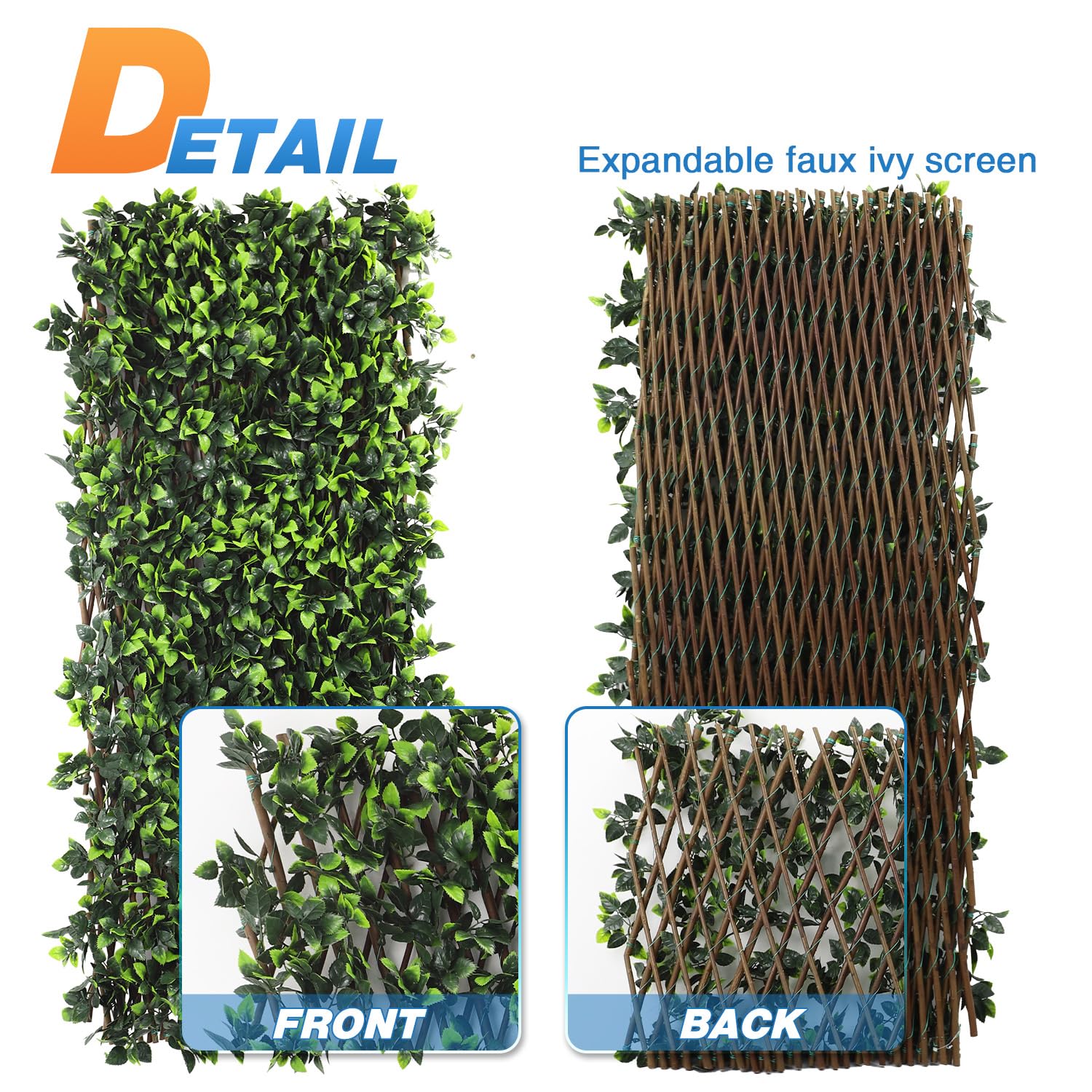 Snapklik.com : 1PC Artificial Leaf Expandable Privacy Fence Screen ...