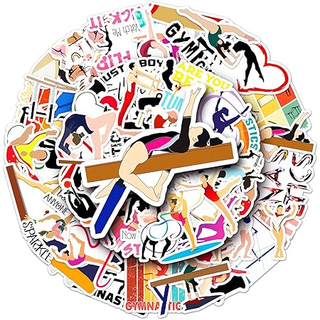 Amazon.com: 50 Pack Gymnastics Stickers Water Bottles Laptop Car Phone ...