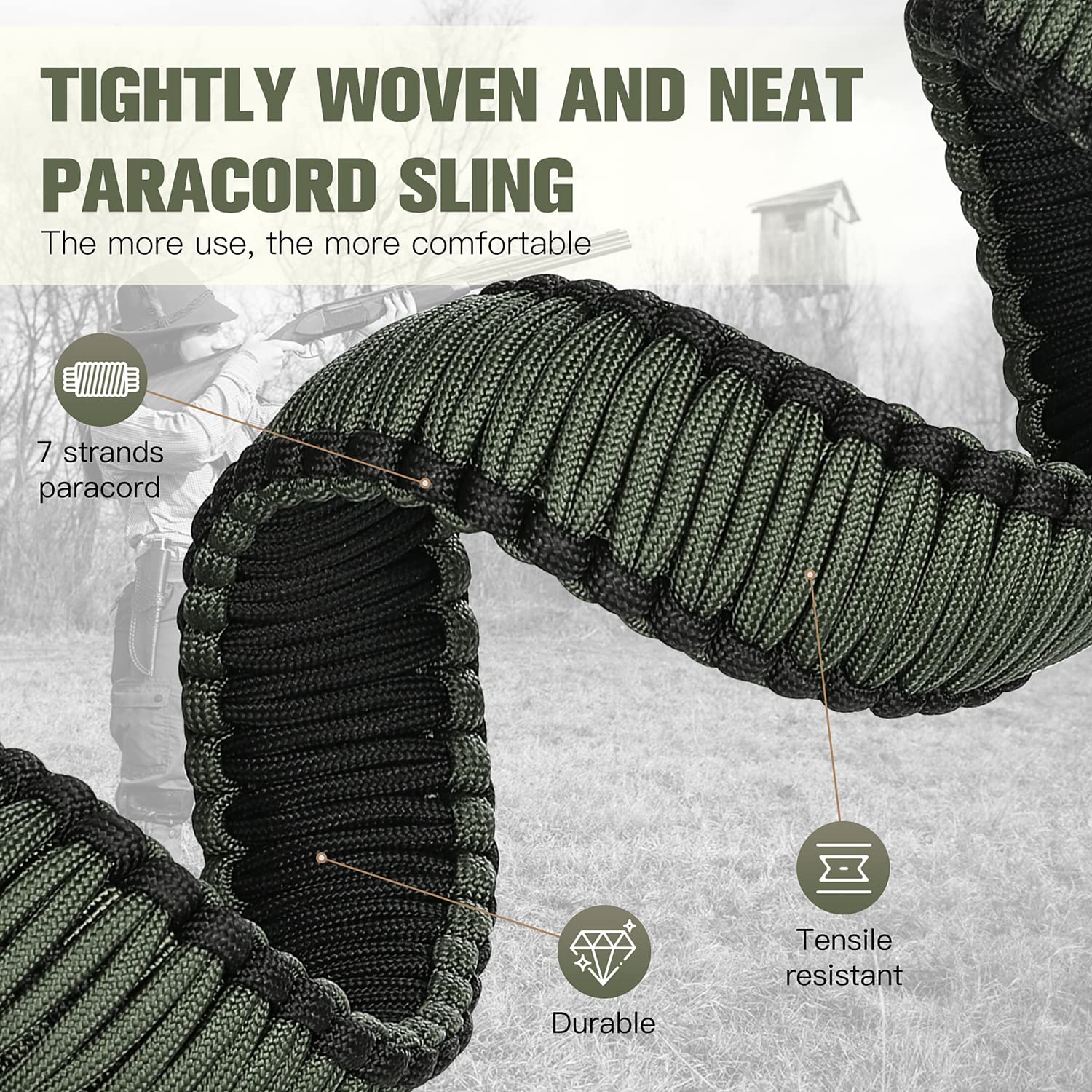 Snapklik.com : VVAAGG Two-Point Paracord Gun Sling