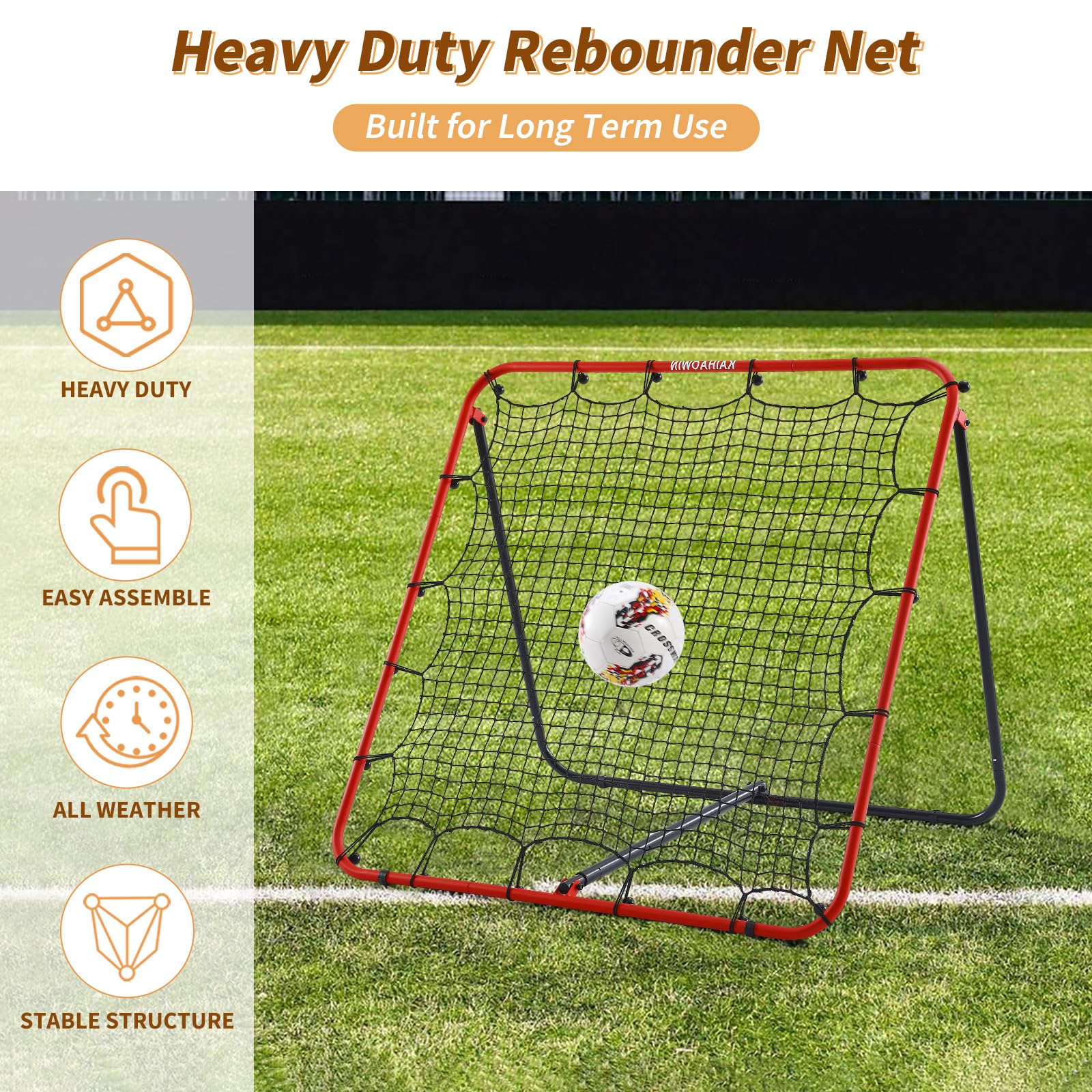 Snapklik.com : Soccer Rebound Net, 4x4 Steel Soccer Rebounder, Bounce ...