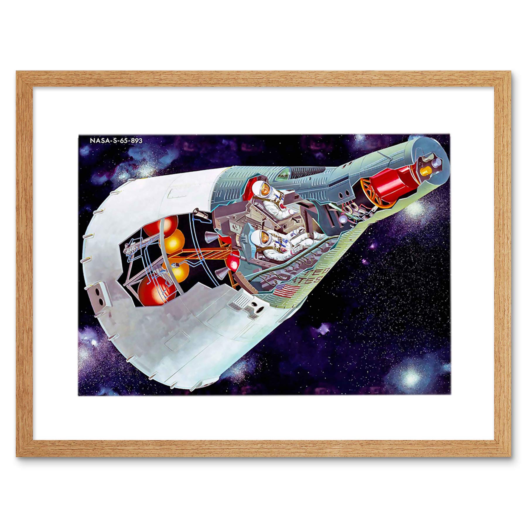 Nasa Gemini Capsule Exploded View Blueprint By