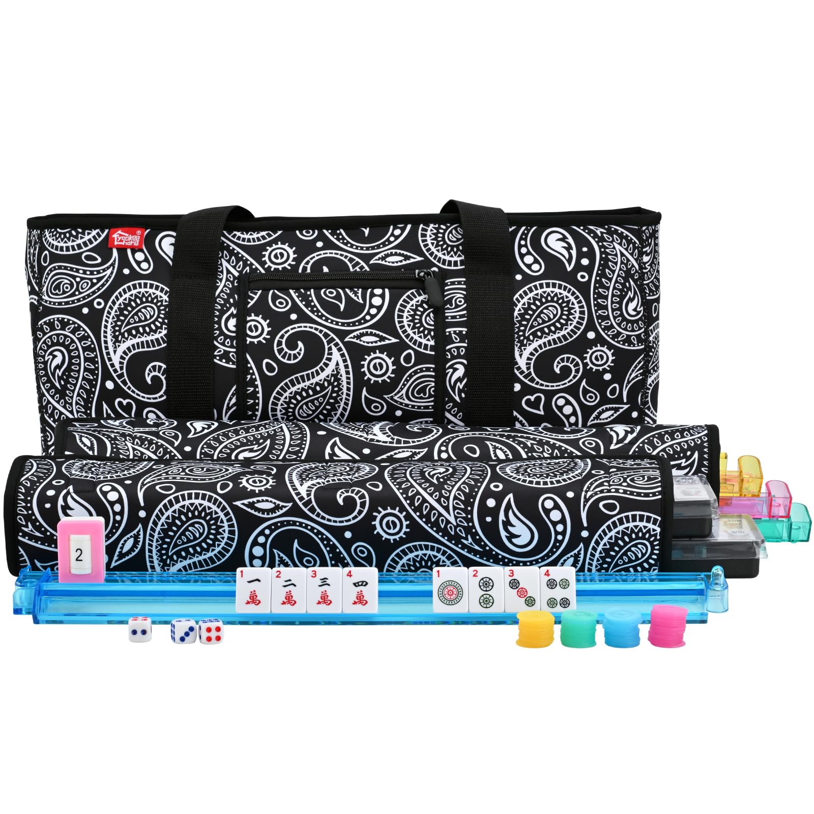 Amazon.com: yookee home Mahjong Set 166 Premium Tiles, 4 All-in-One ...