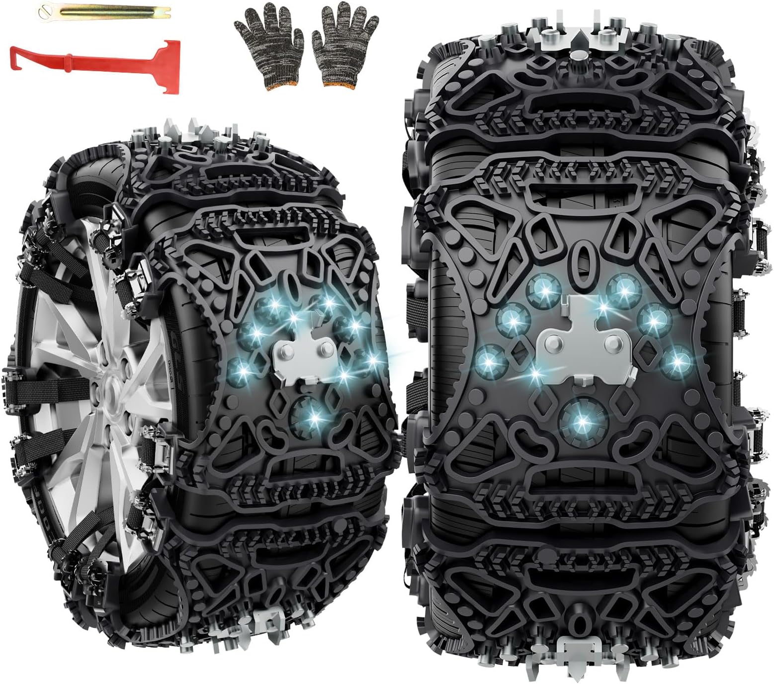Snow Chains for Cars Ninonly 6Pcs Reusable Snow Chains for Tyres ...