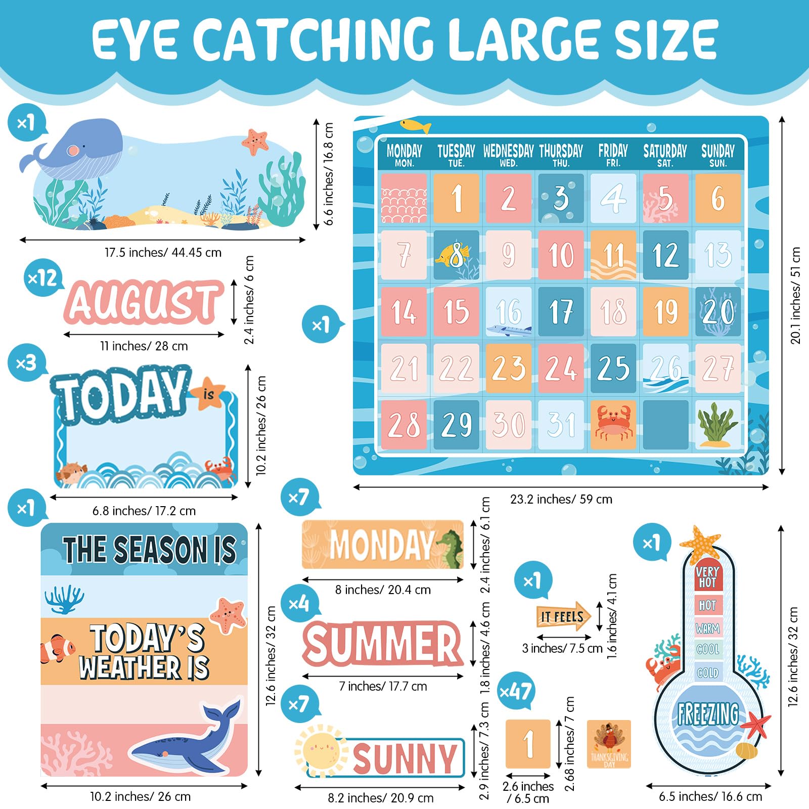 Snapklik.com : Cholemy 85 Pcs Candyland Calendar Bulletin Board Set ...