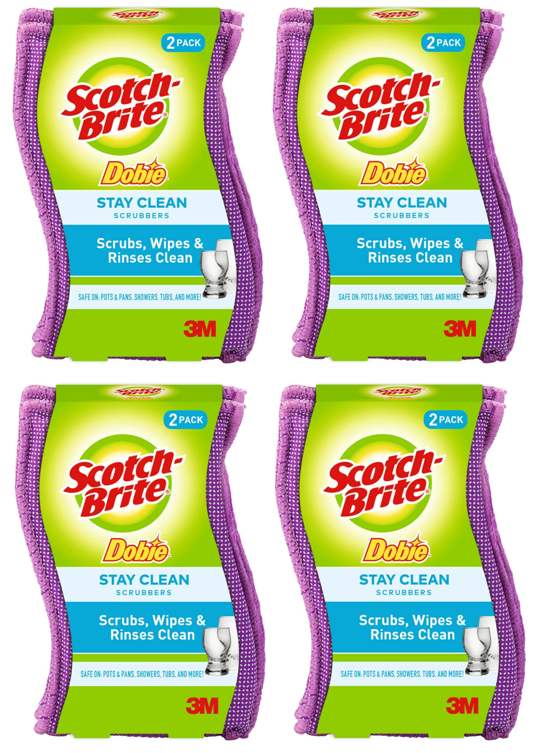 Amazon.com: 8 Pack Scotch Brite Stay Clean Scrubber : Health & Household