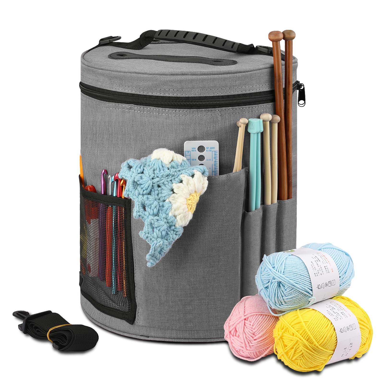 Amazon.com: Crochet Bag for Yarn Storage, WITSTEP Knitting Needle ...