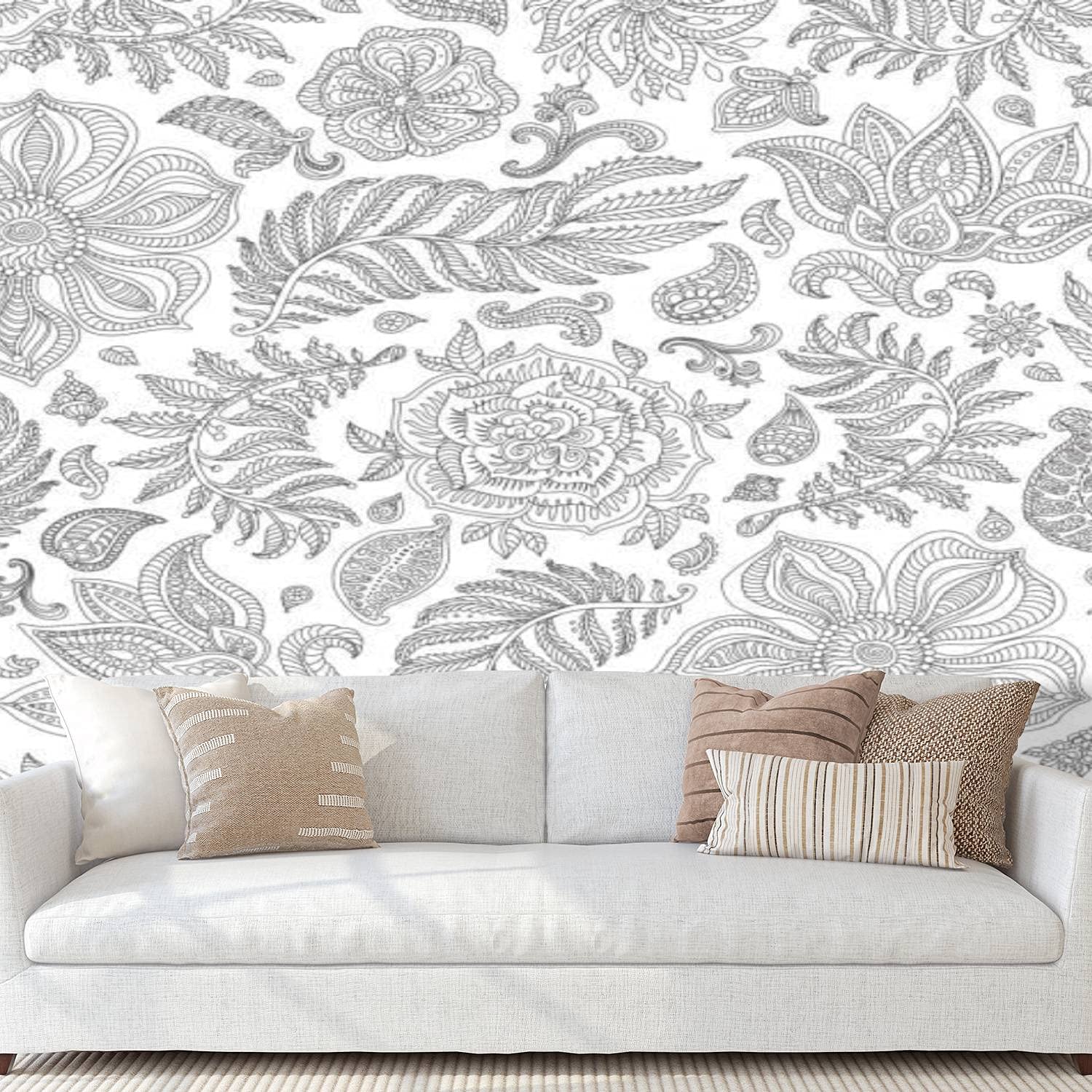 Grey Paisley Wallpaper