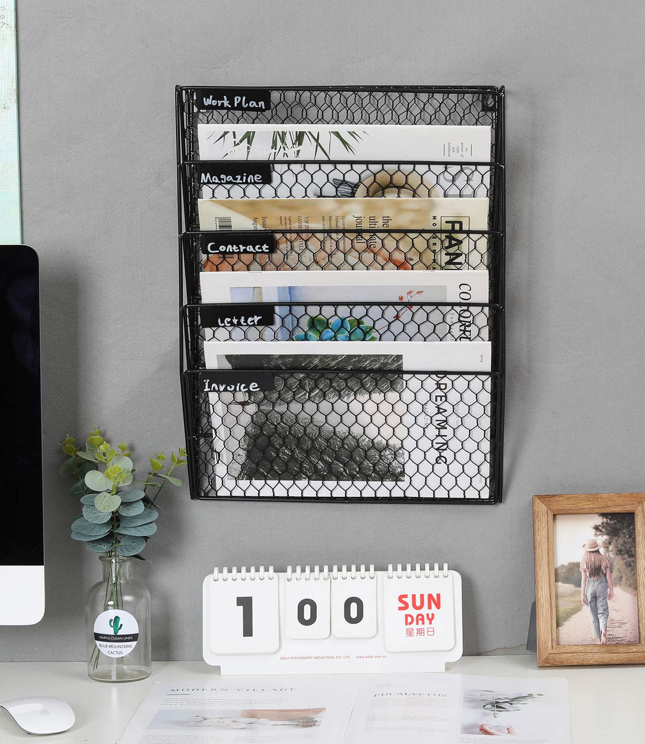 Snapklik.com : PAG 5 Tier Wall File Holder Hanging Mail Organizer Metal ...