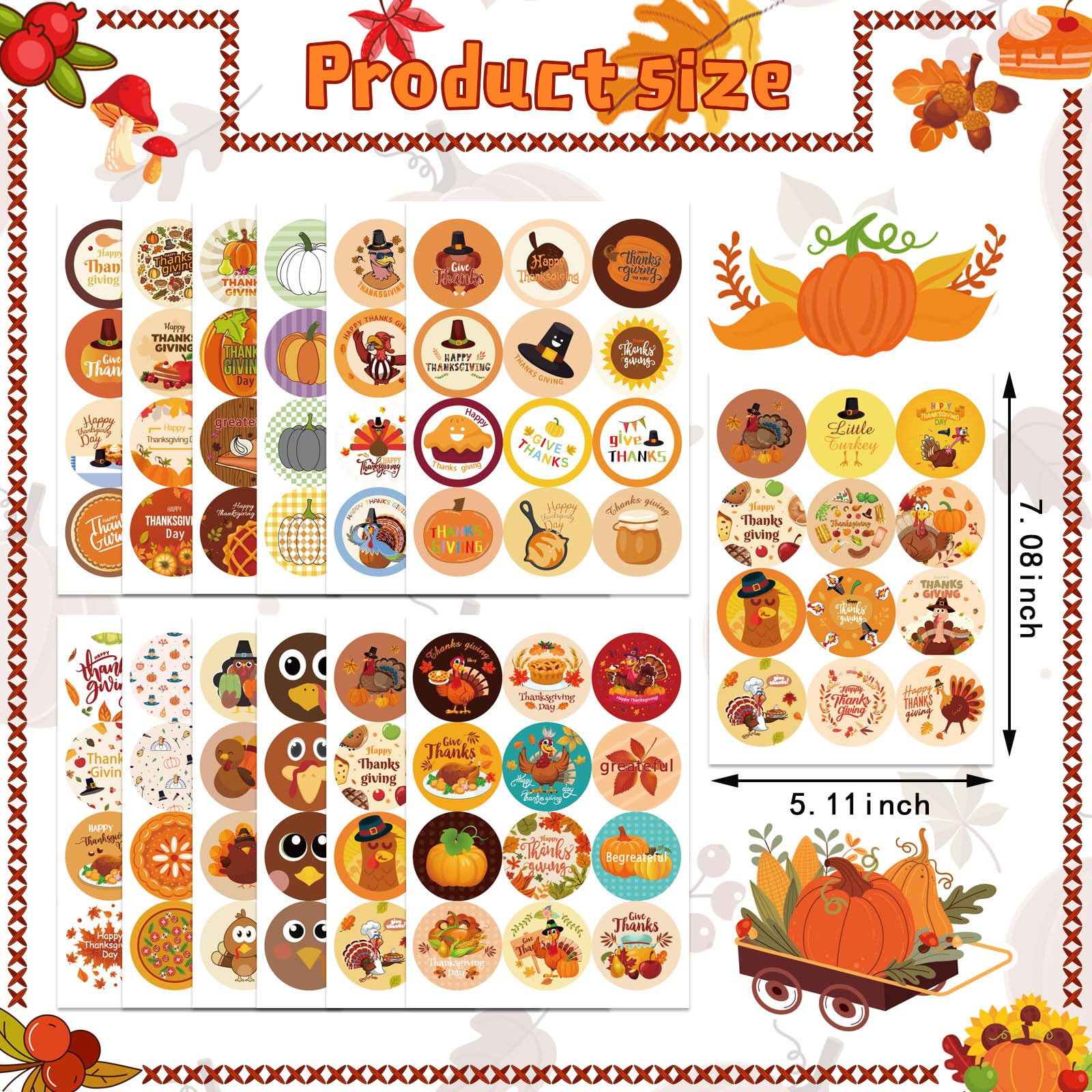 Snapklik.com : Thanksgiving Stickers For Kids - Happy Thanksgiving ...