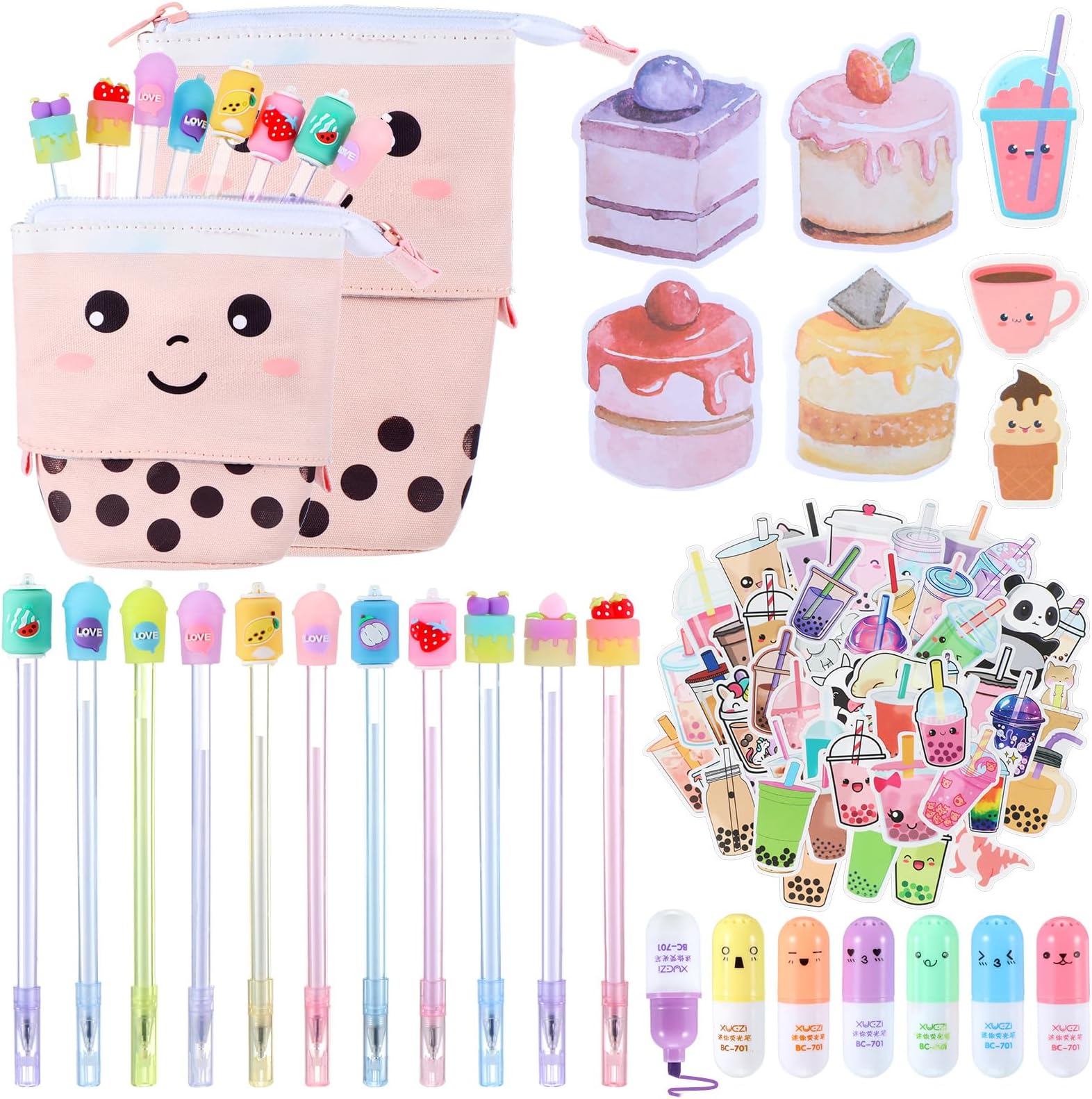 Amazon.com: PerKoop 15 Pcs Kawaii Bear Stationery Set Includes Bear ...