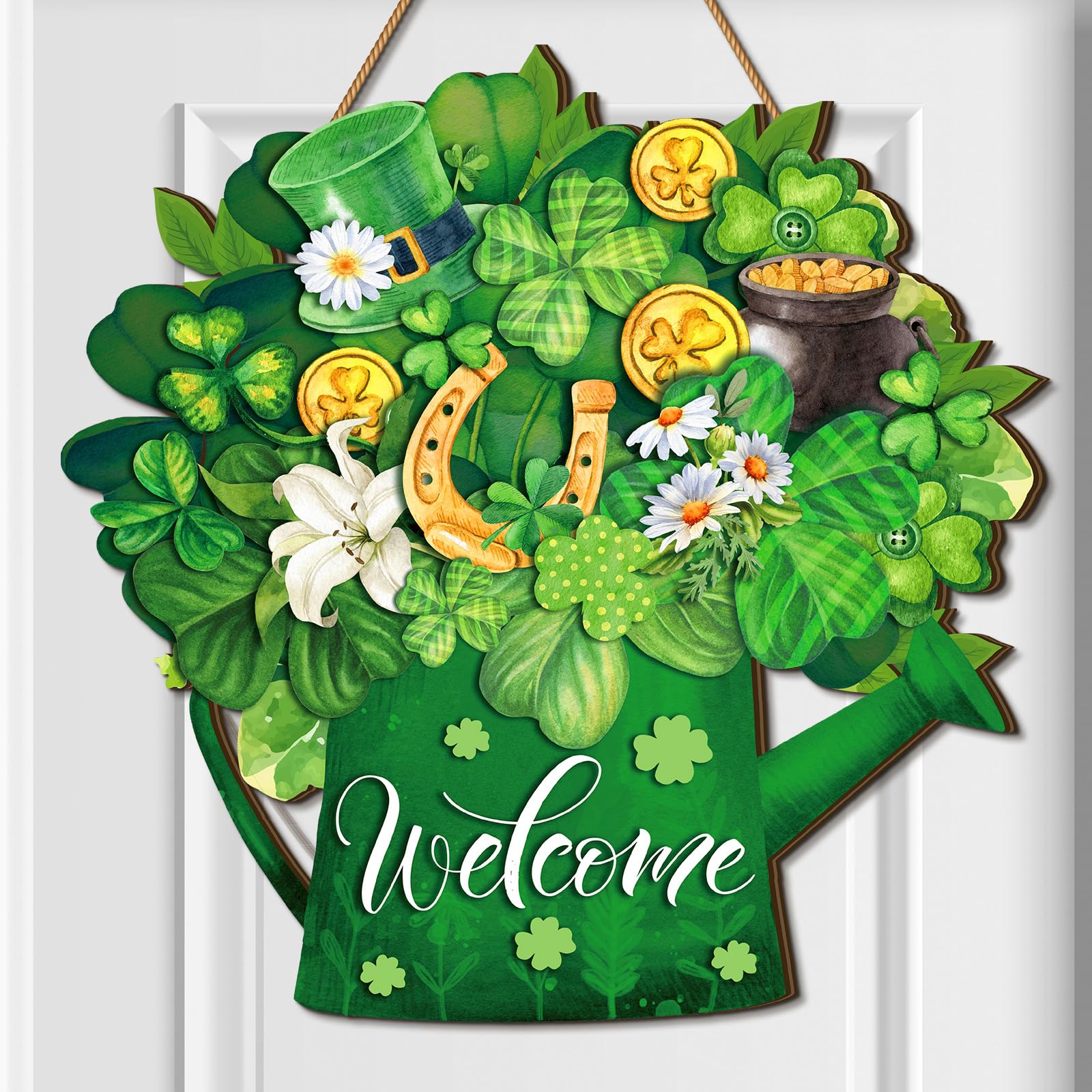 Snapklik.com : St. Patricks Day Welcome Door Sign Lucky Hanging Decor ...