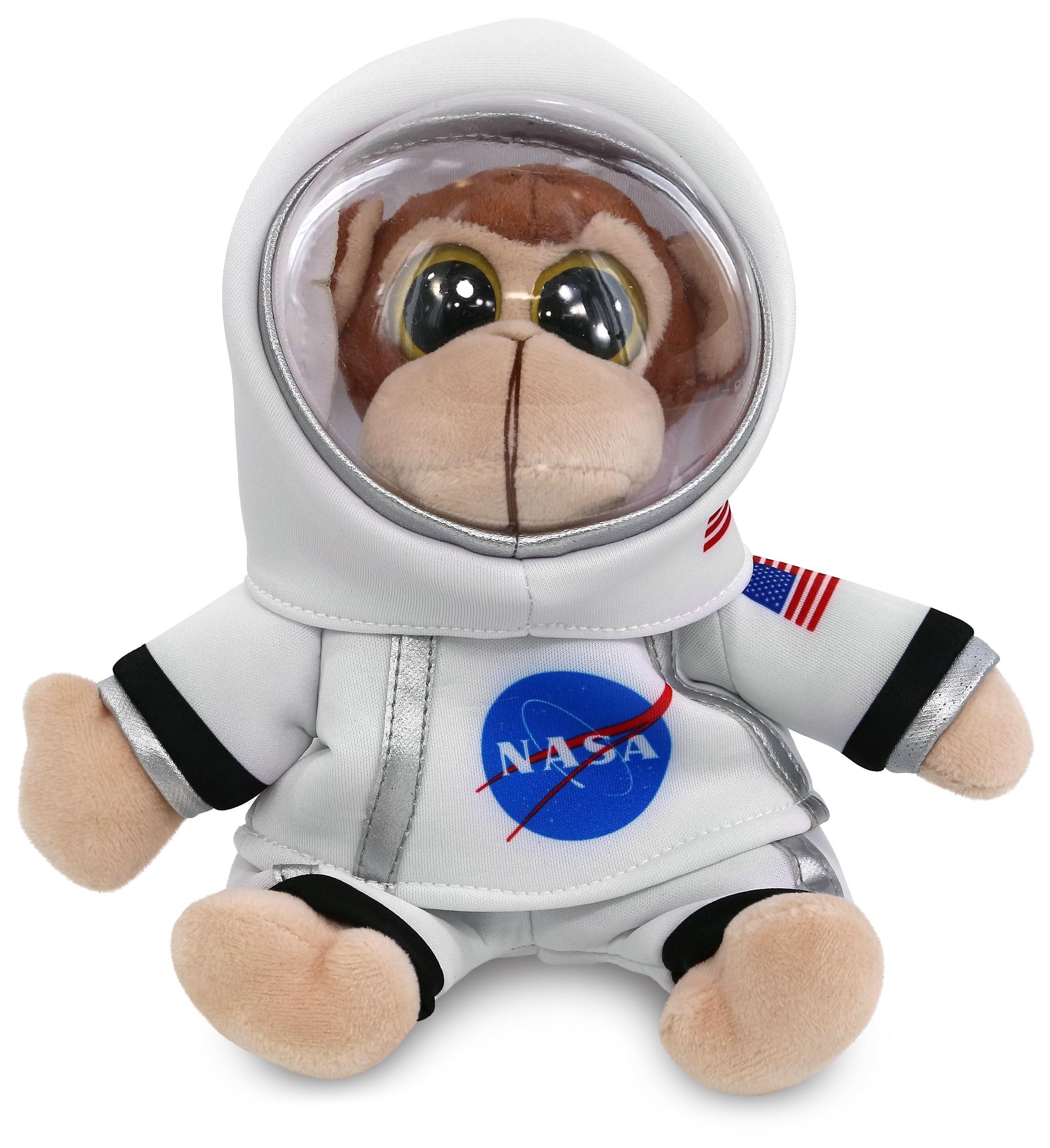 Amazon.com: DolliBu Big Eyes Monkey Astronaut Plush Toy - Super Soft ...