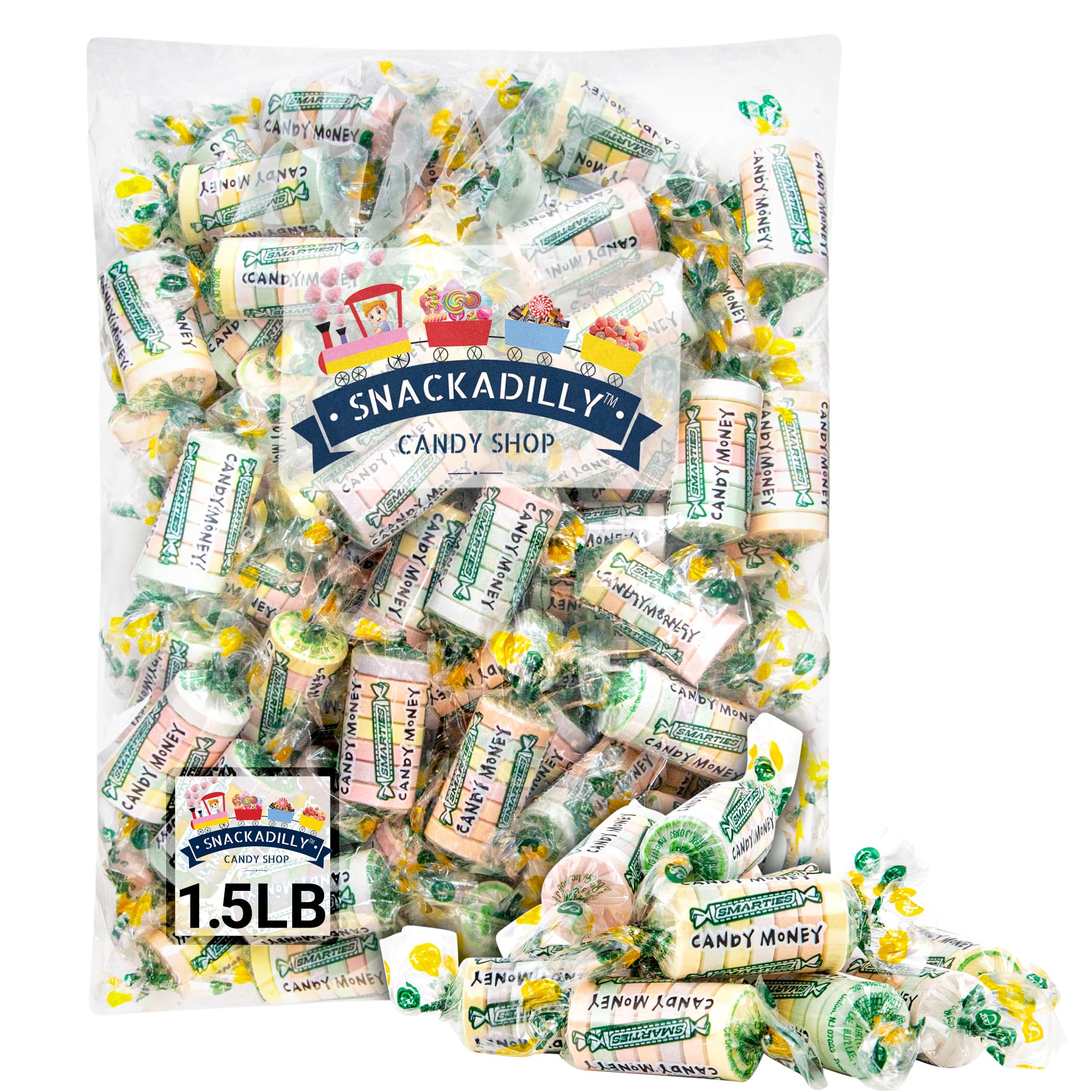 Amazon.com : Smarty Candy Money Rolls 60 Rolls 1.5 Lbs. - Candy Coins ...