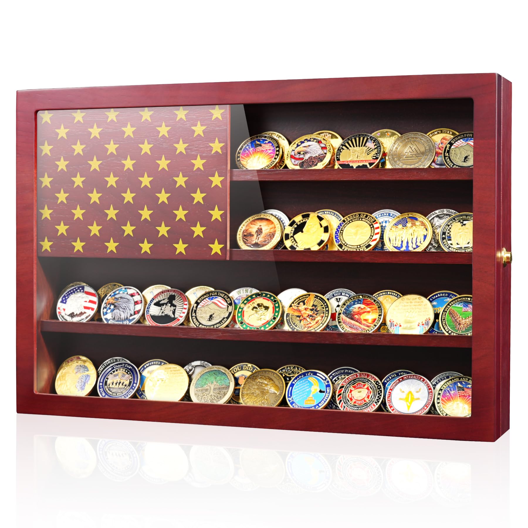 Amazon.com: TJWZXX Challenge Coin Display Holds 52 Coins, Wooden ...