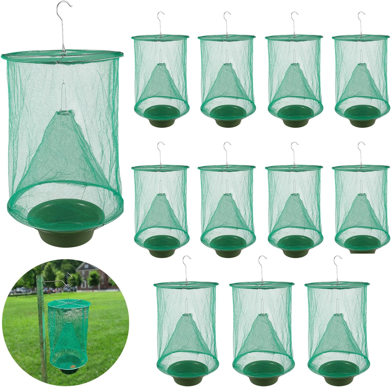 Amazon.com : Ranch Fly Trap with Bait Tray Outdoor Hanging Reusable ...
