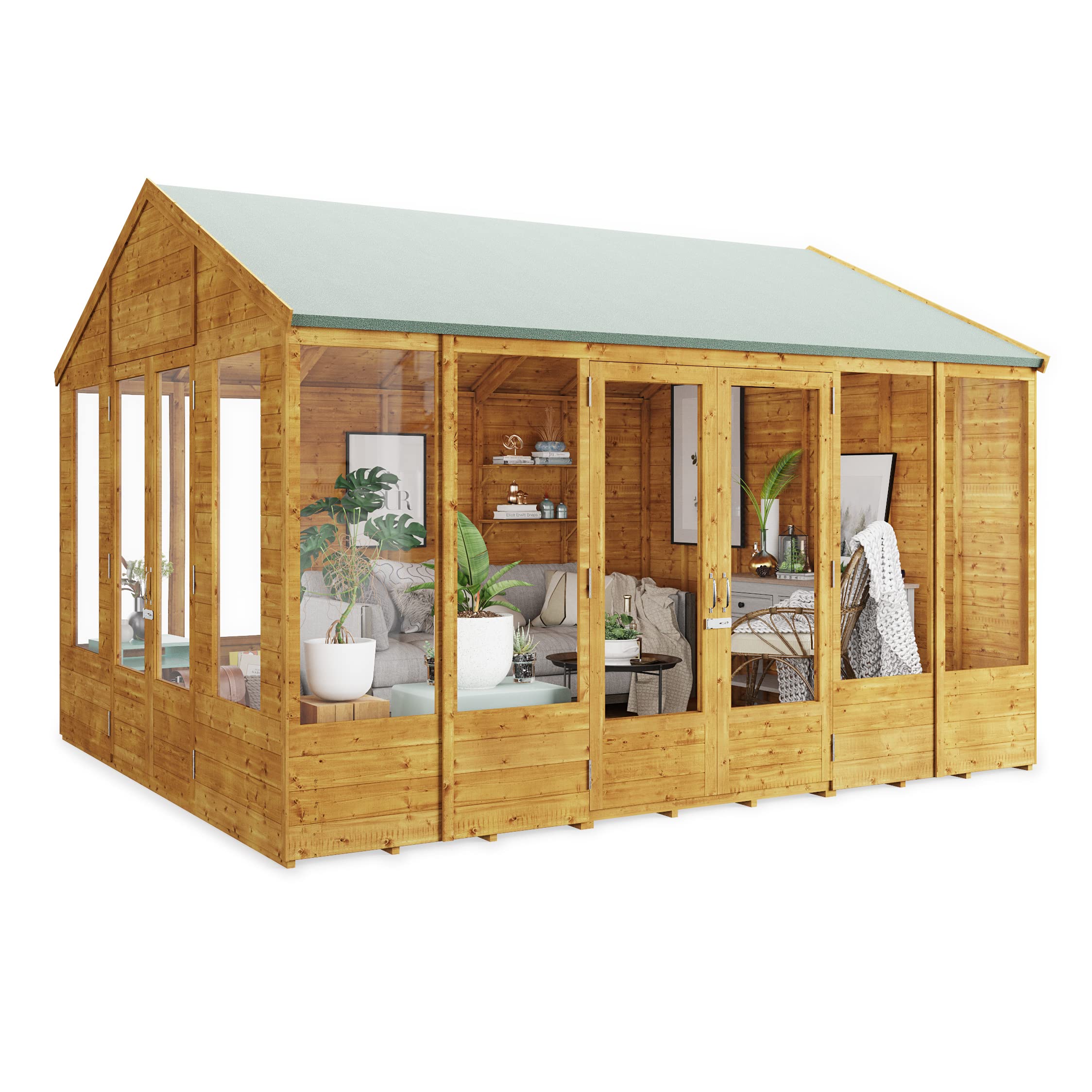 Billyoh Tessa 12x10 Log Cabin Summer House Shed Spray Treated ...