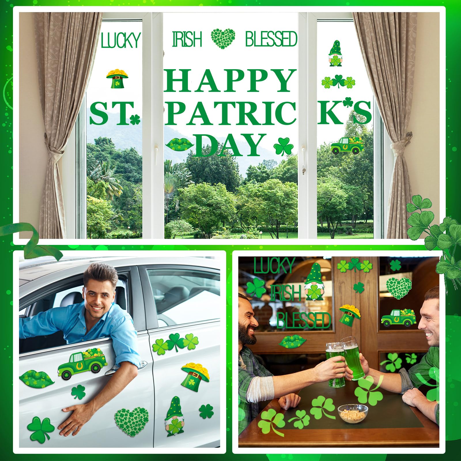 Snapklik.com : 30 Pcs Magnetic St Patricks Day Garage Door Decorations ...