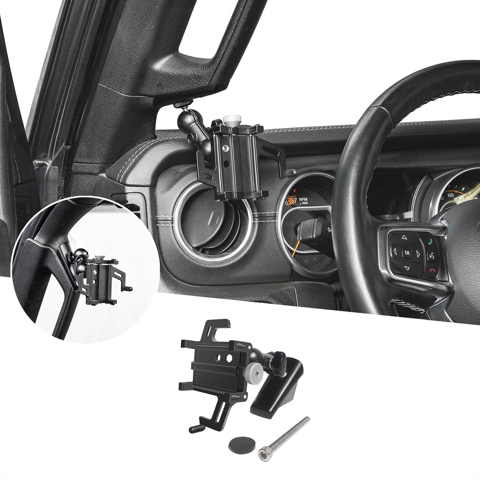 Hoolcar Grab Handle Cell Phone Holder Adjustable Anti-Shake Stabilizer ...