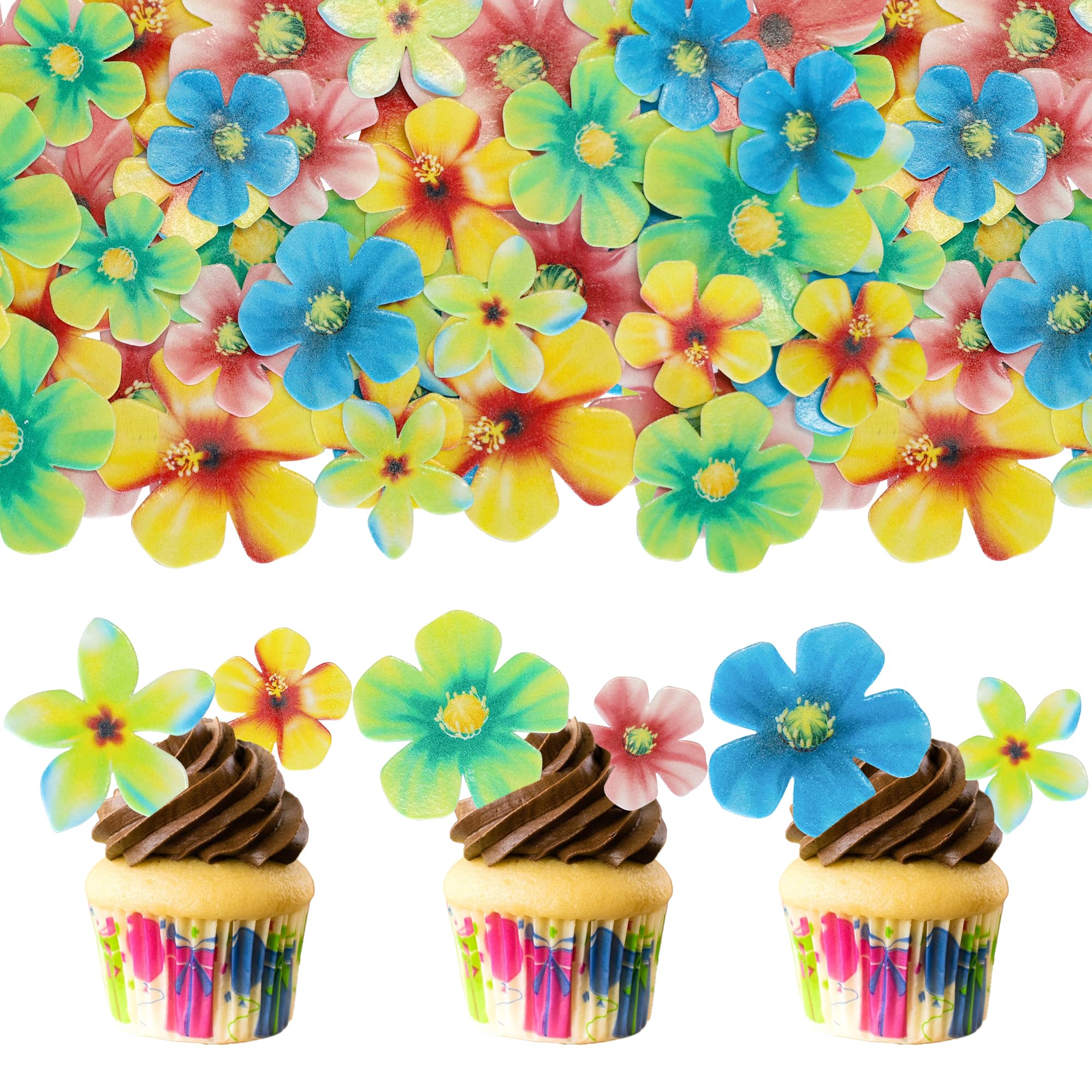 Amazon.com: Gyufise 70Pcs Edible Flowers Cake Decorations Flower ...