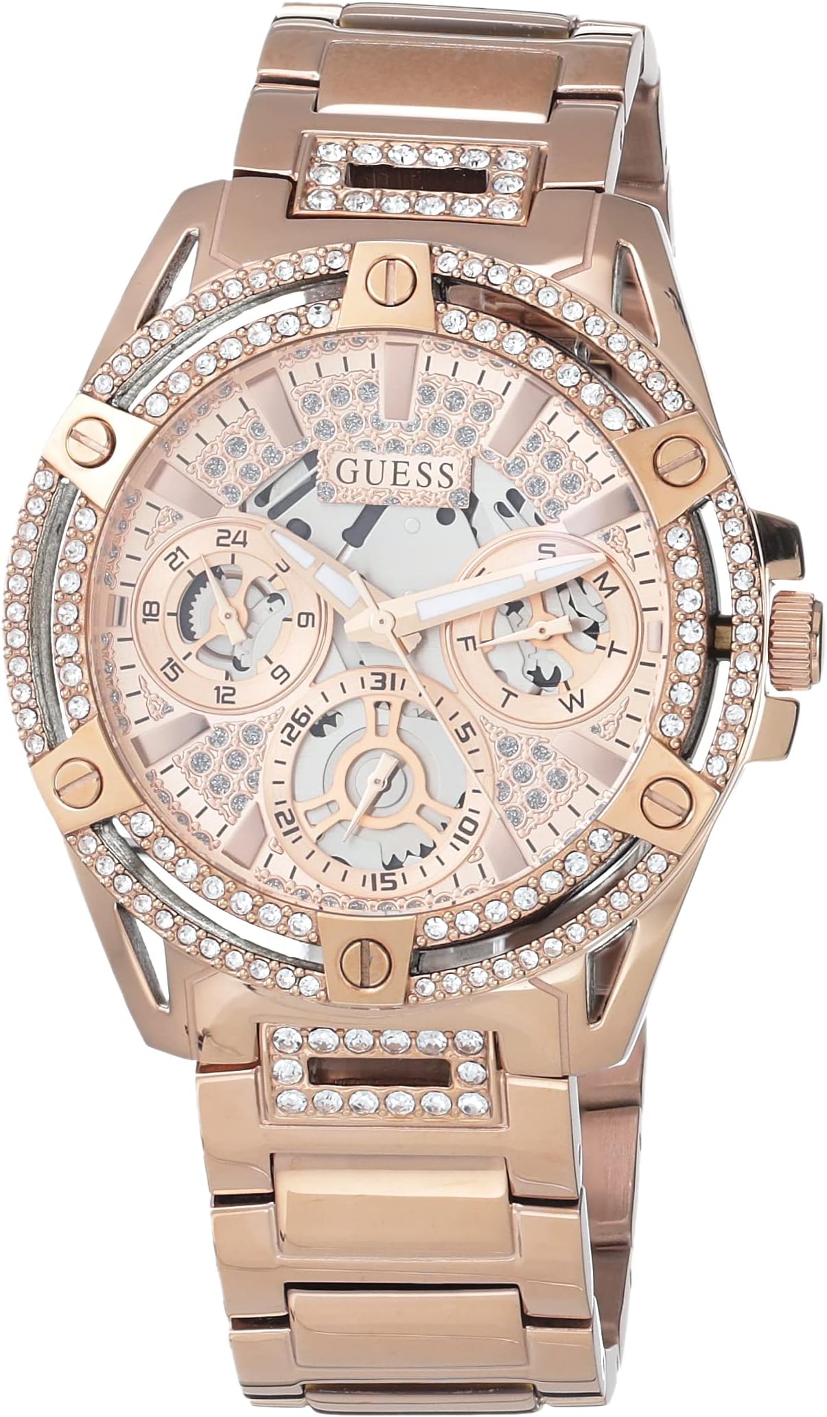 GUESS Stainless Steel Analog Rose Gold Dial Women's Watch-Gw0604L3 ...