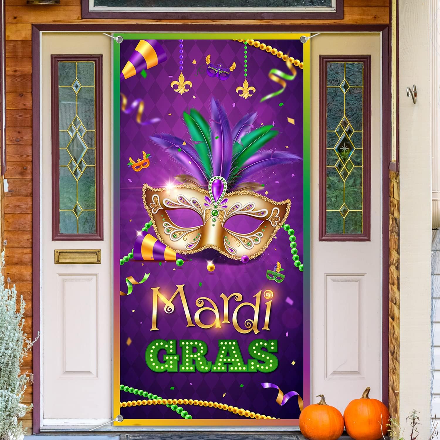 Amazon.com: Mardi Gras Door Cover New Orleans Brazi Carnival Welcome ...