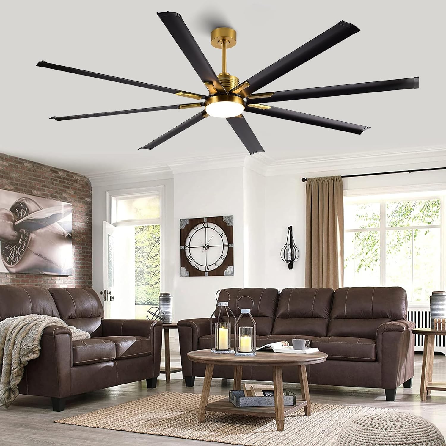 Amazon.com: 72” Ceiling Fan with Lights Remote Control, 8 Blades, 6 ...