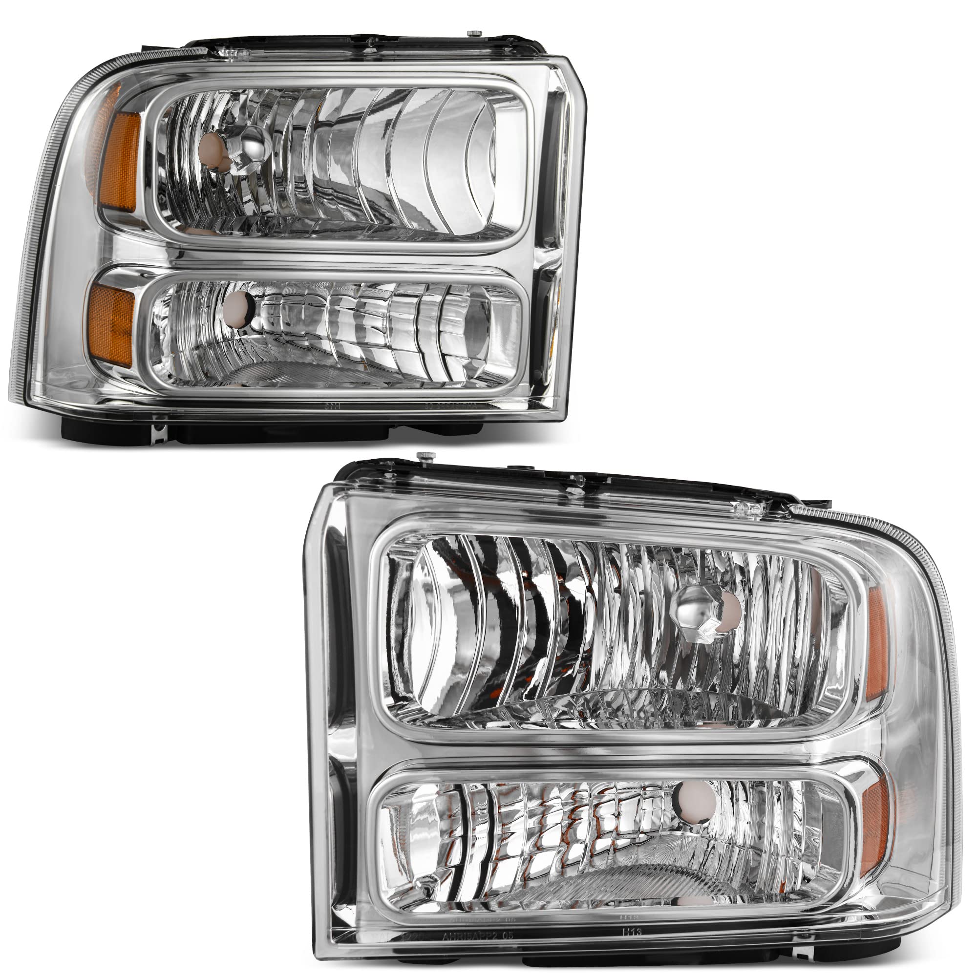 oEdRo Headlight Assembly Compatible with 2005 2006 2007 Ford F250 F350 ...