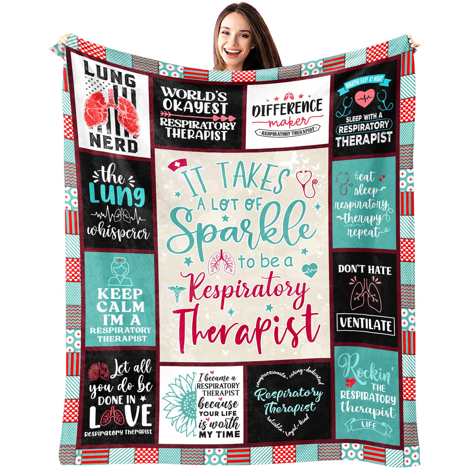 Amazon.com: Respiratory Therapist Gifts Blanket 60" x 50" - Respiratory ...
