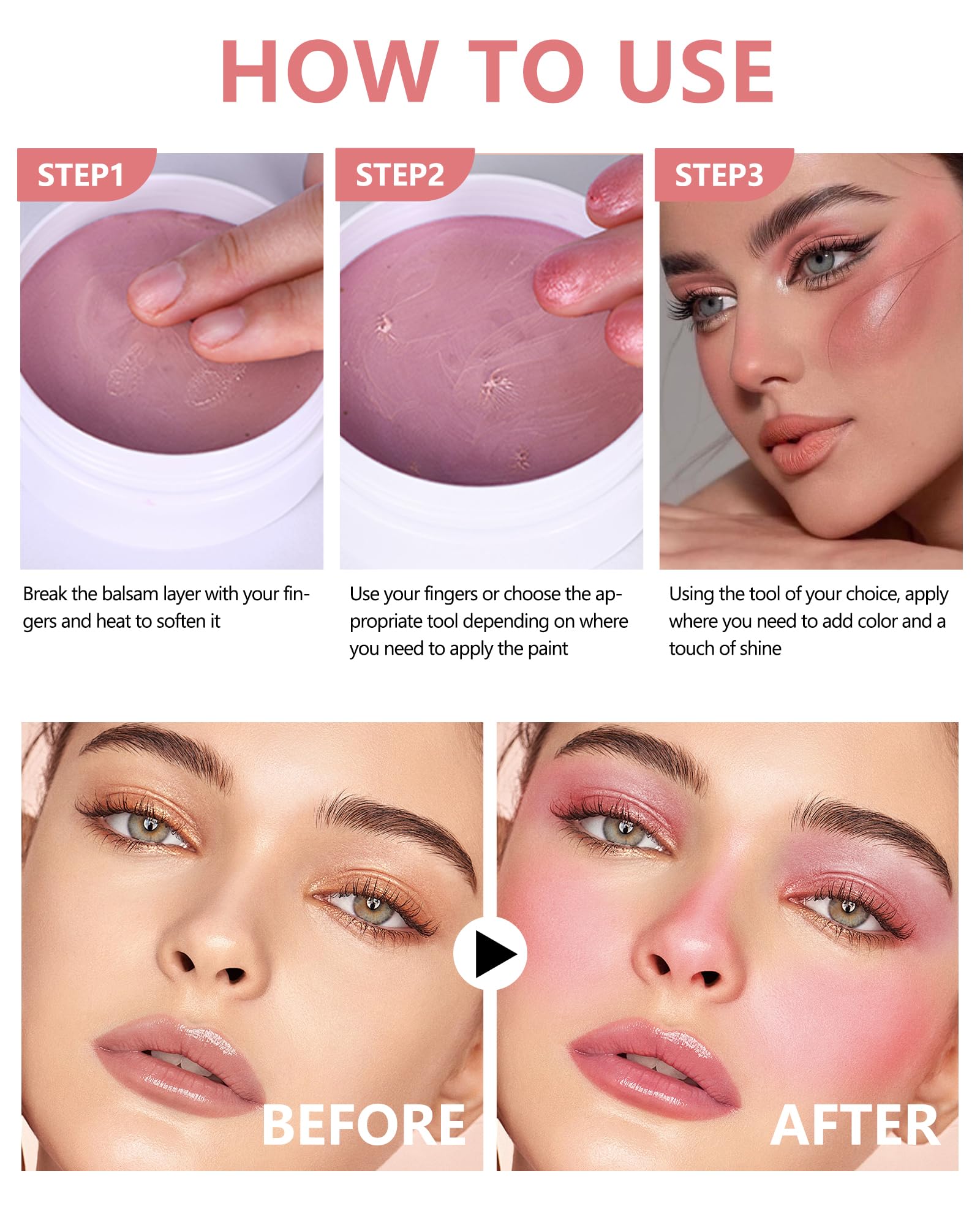 Snapklik.com : Miracle Glow Balm - Hydrating Tinted Cream Blush, Multi ...